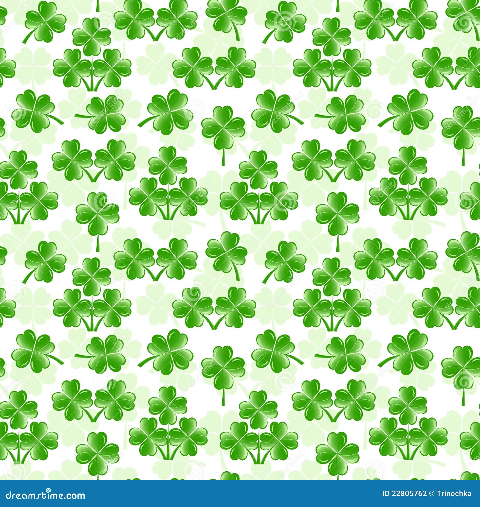 Seamless Pattern with Four Leaves Clover Stock Vector - Illustration of ...