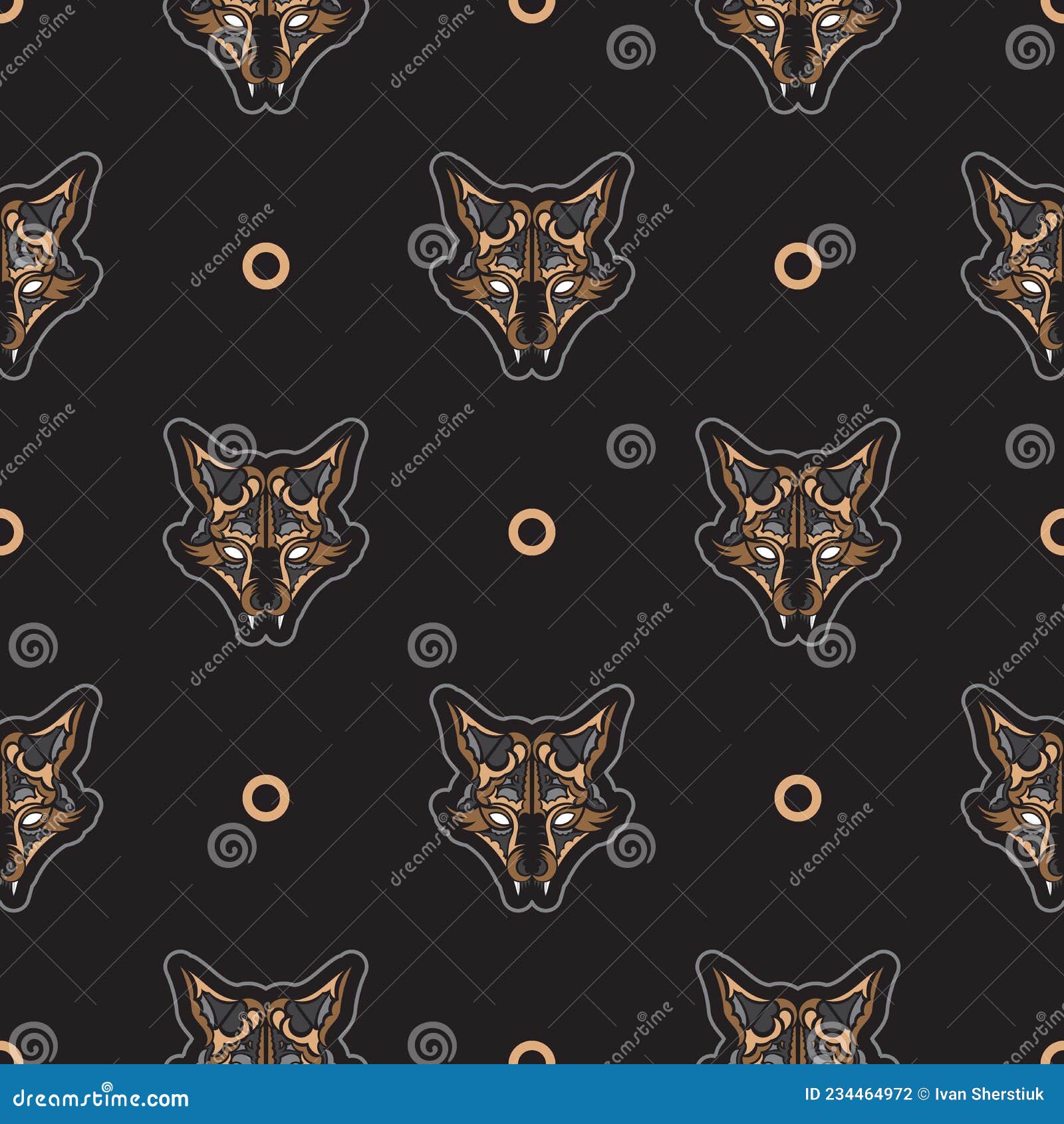 Seamless Pattern with the Fox S Face. Good Covers, Fabrics, Postcards ...