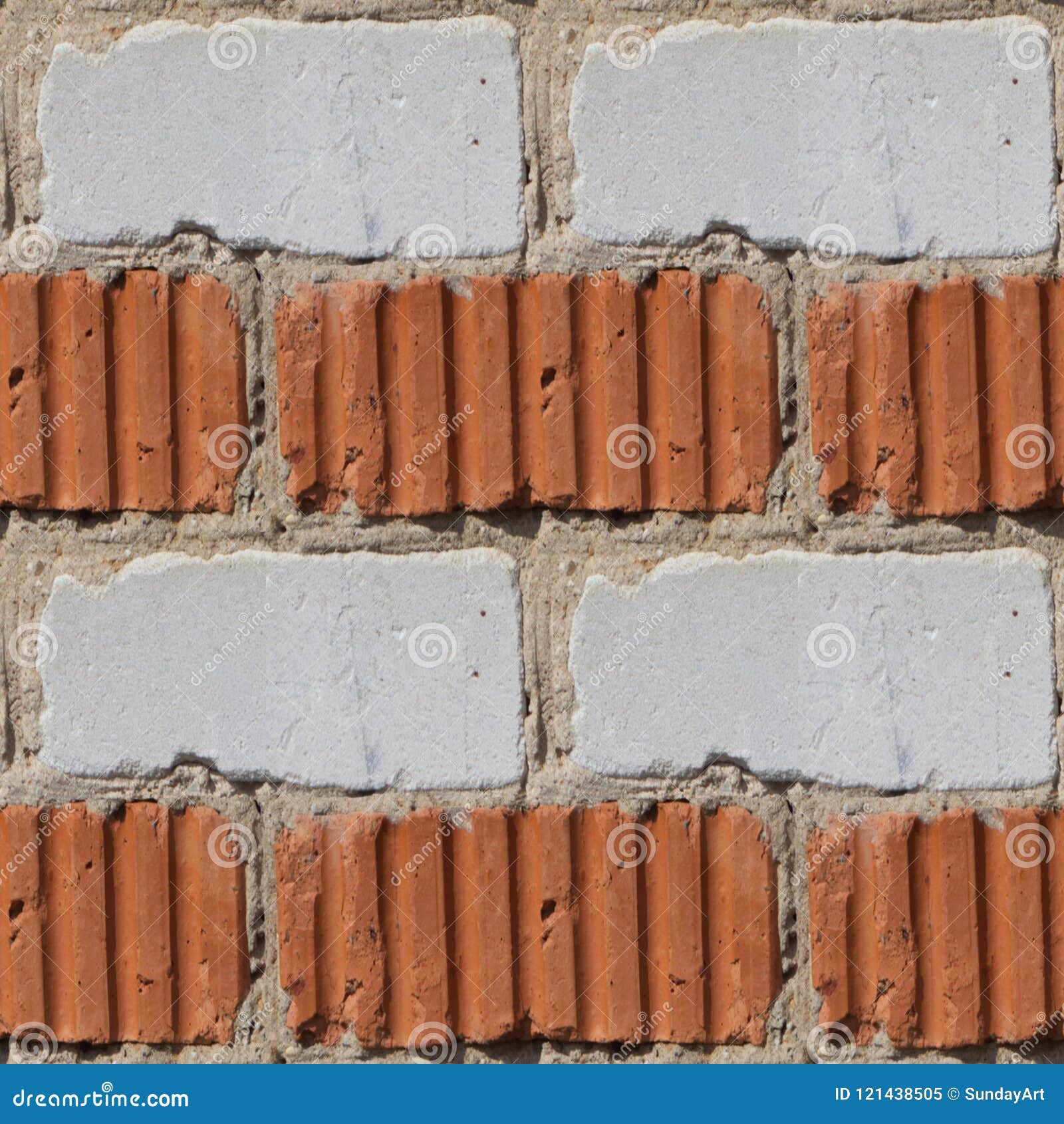 Seamless Pattern of Fragment of Red and White Stone Wall Stock Image ...