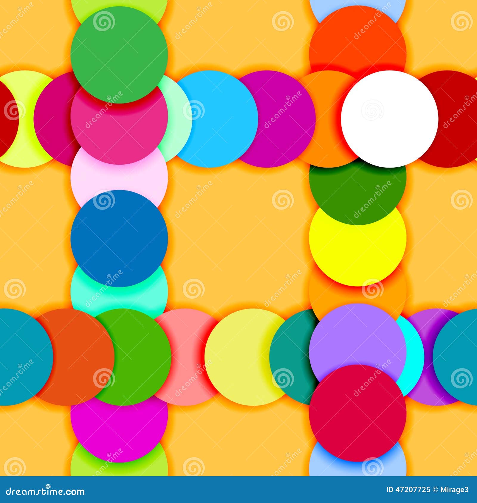 Seamless Pattern Frame Made of Color Circles Stock Vector ...