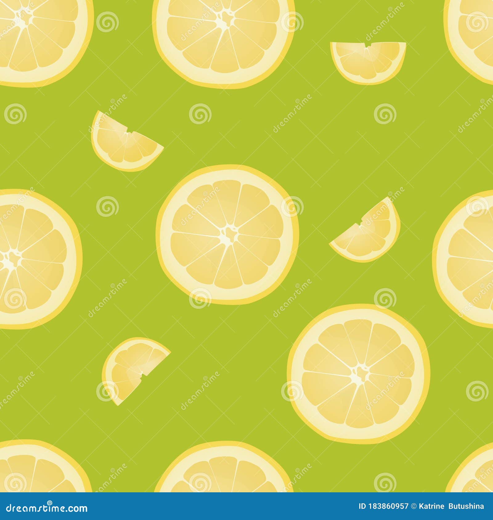 Seamless Pattern of Fresh Lemon Stock Vector - Illustration of green, leaves: 183860957