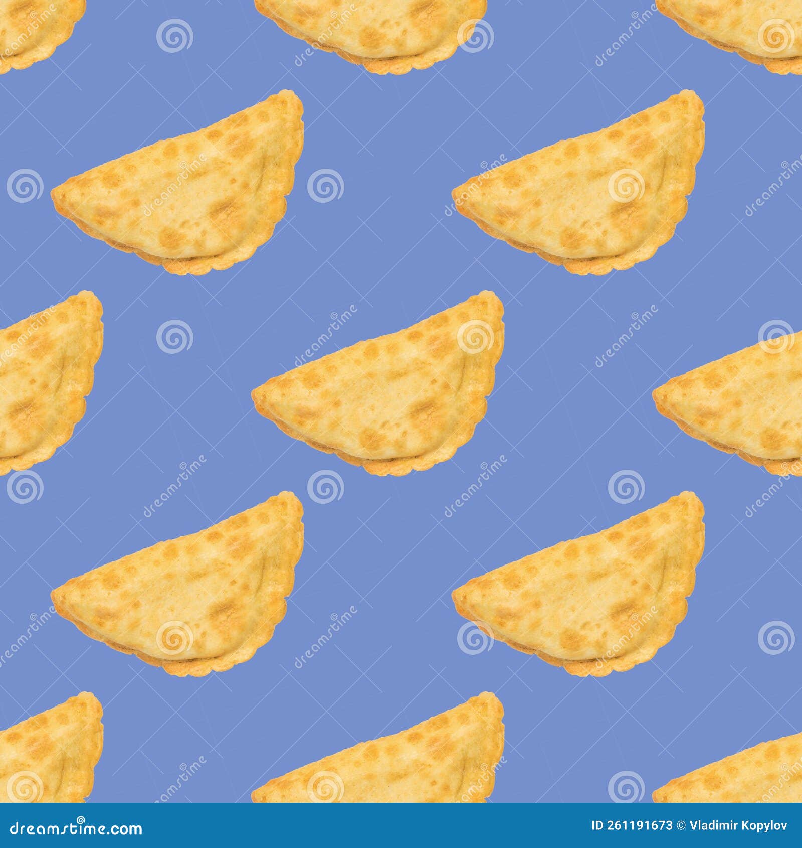 Seamless Pattern of Fried Pies on a Purple Background Stock ...