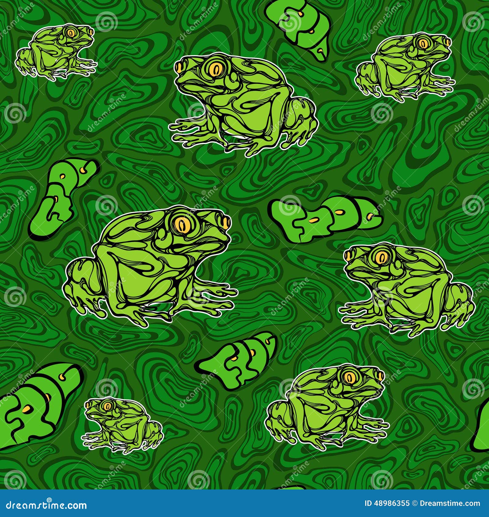 Seamless pattern of frog stock vector. Illustration of clipart - 48986355