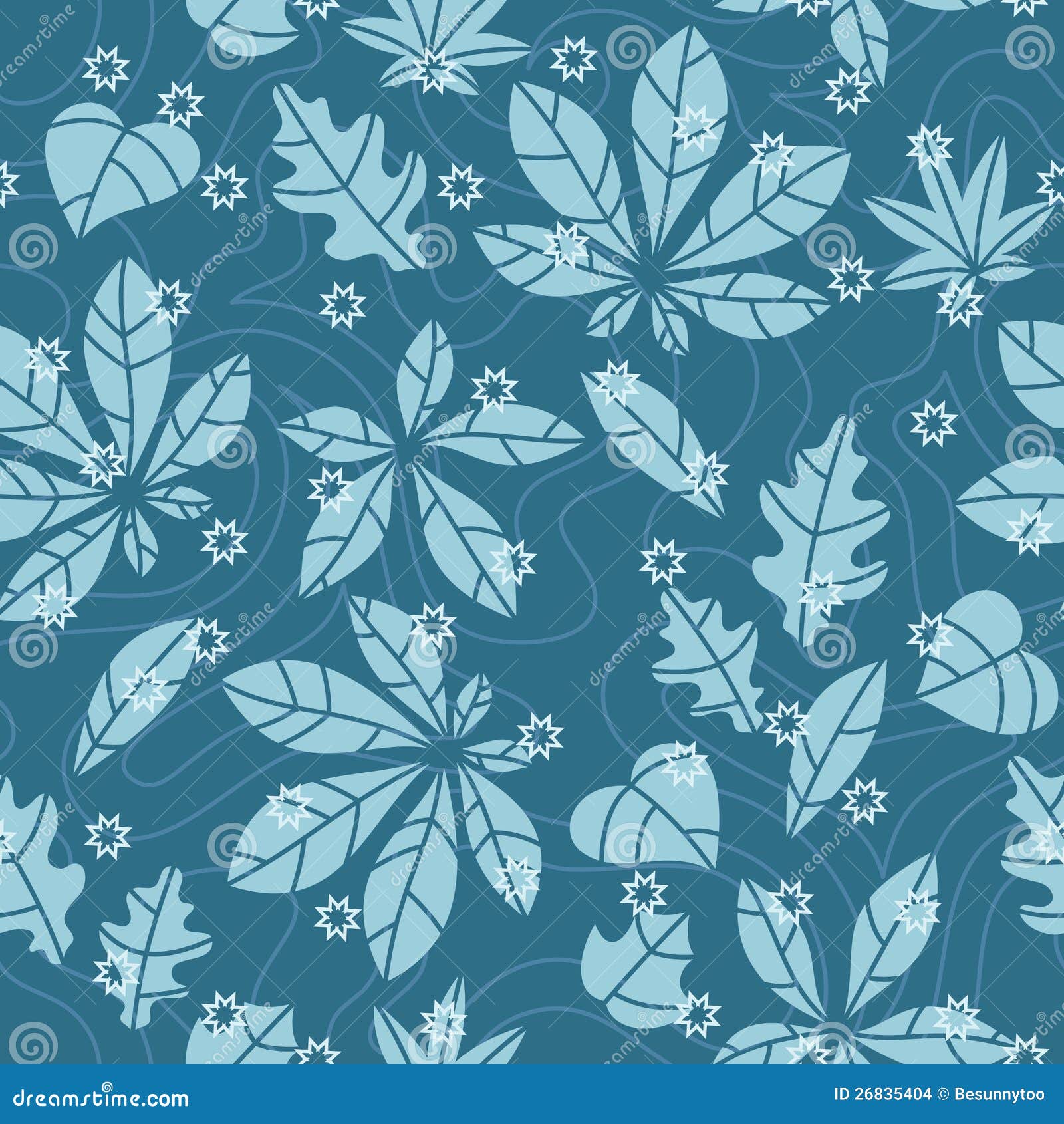 Seamless Pattern with Frozen Autumn Leaves Stock Vector - Illustration ...