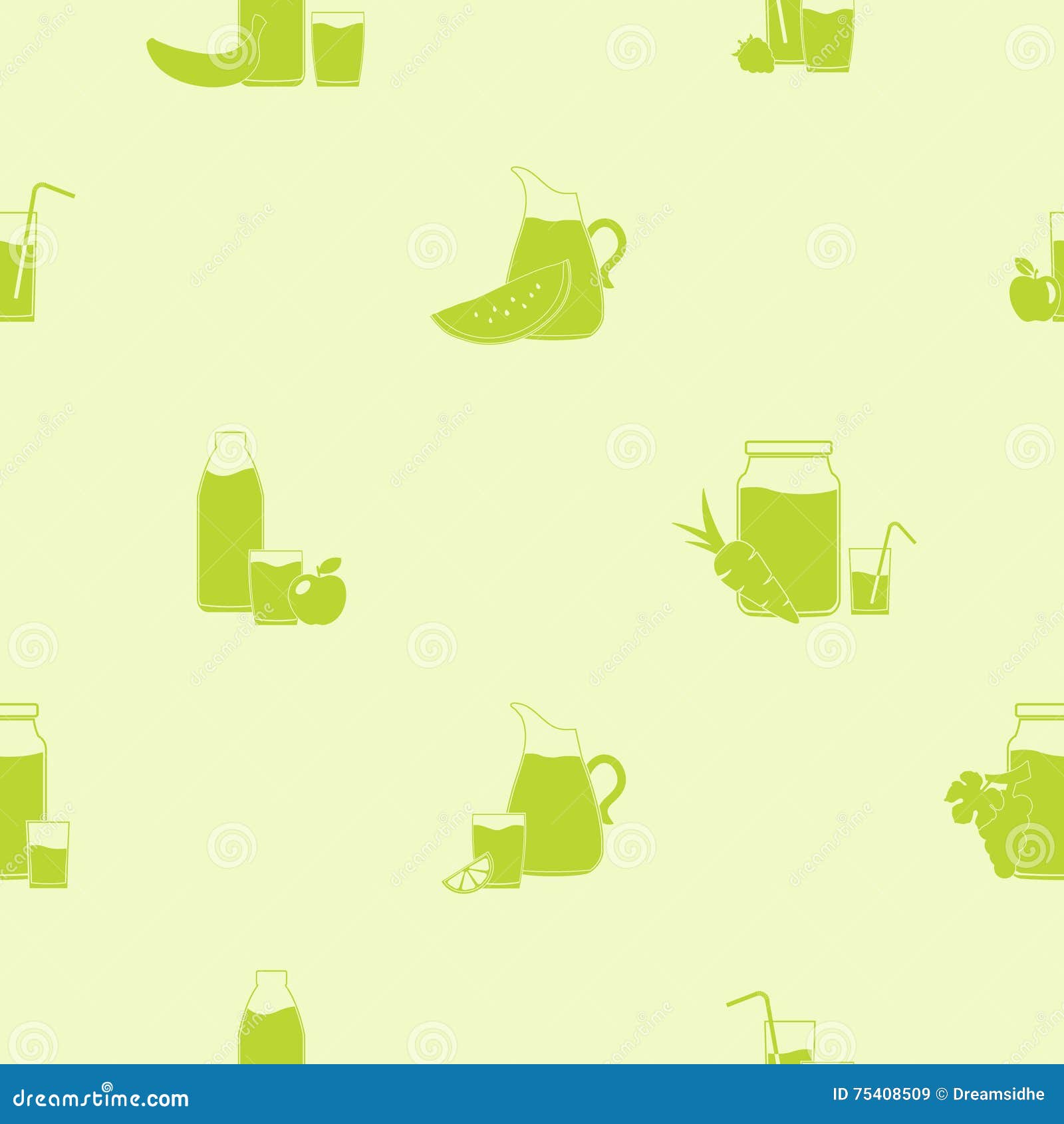 Seamless Pattern with Fruit Juice Icons Stock Vector - Illustration of ...
