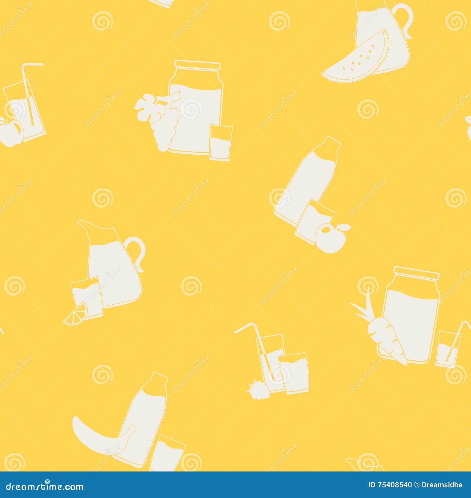 Seamless Pattern with Fruit Juice Icons Stock Vector - Illustration of ...