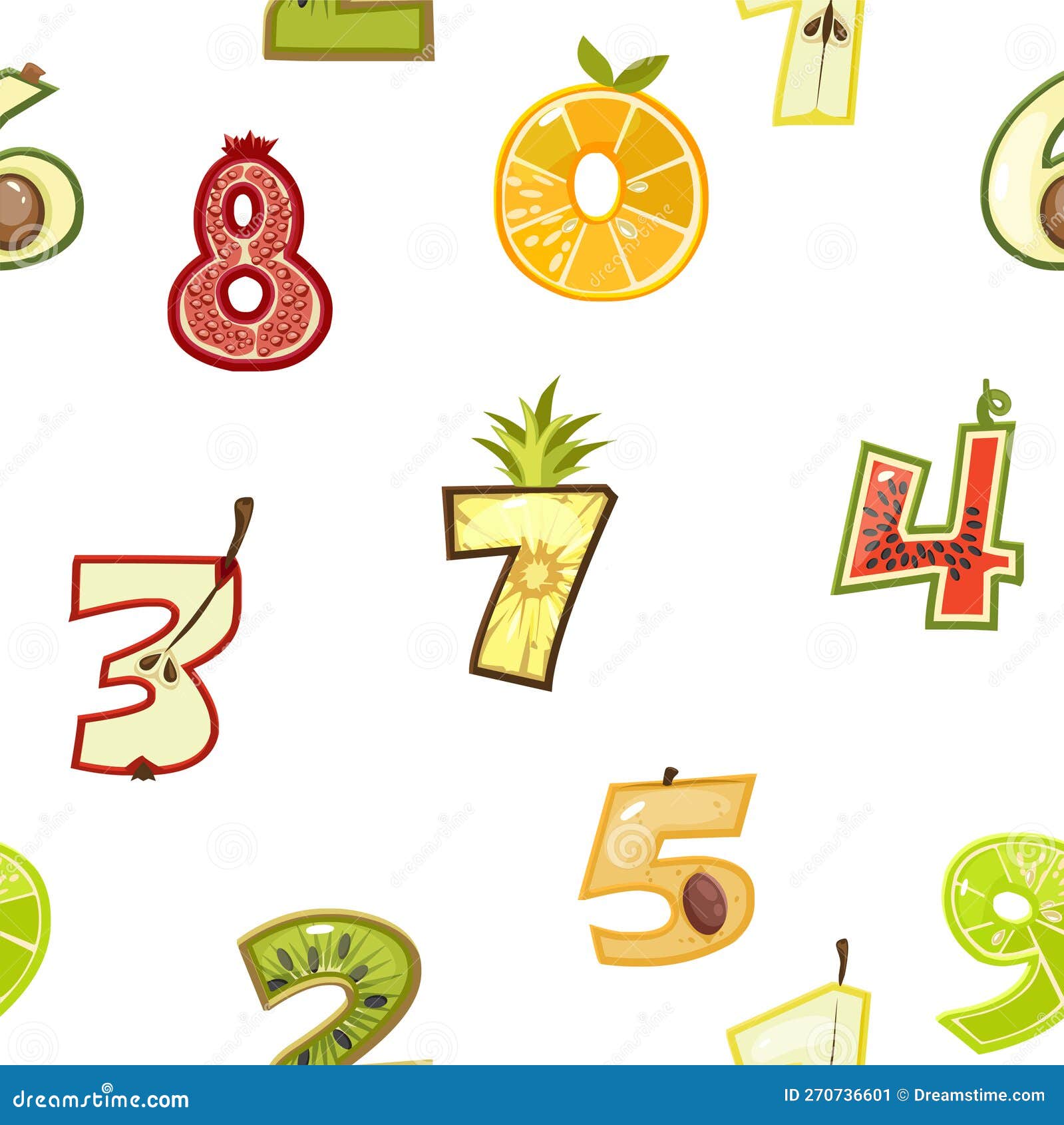 Fruit Number 3 Banana Style Cartoon Fruit Design Flat Vector ...