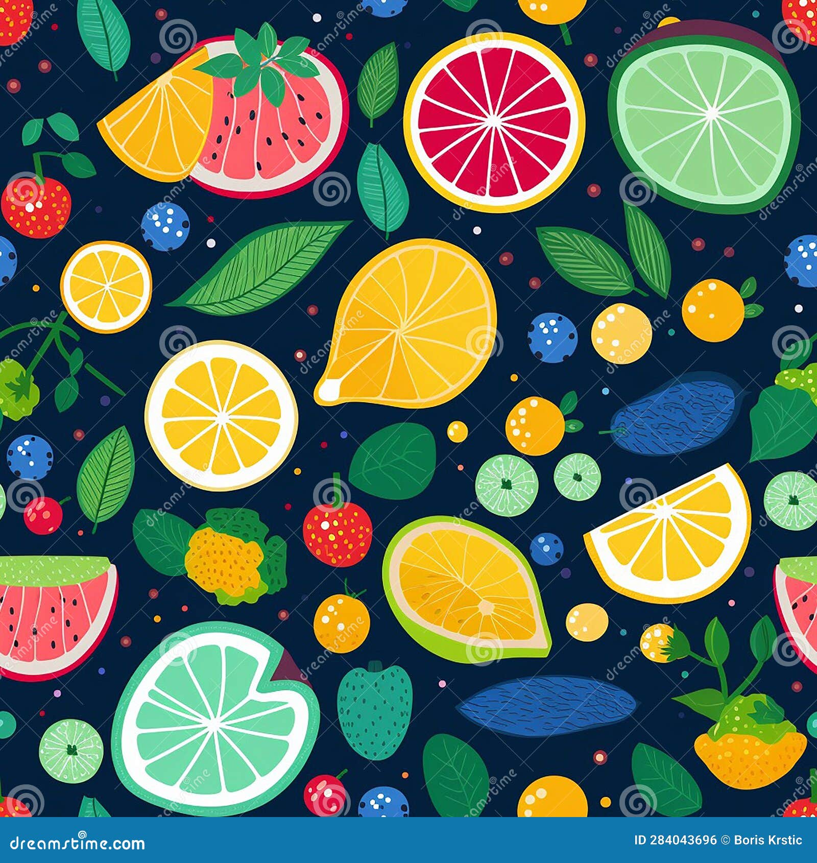 Seamless Pattern of Fruits stock illustration. Illustration of ...