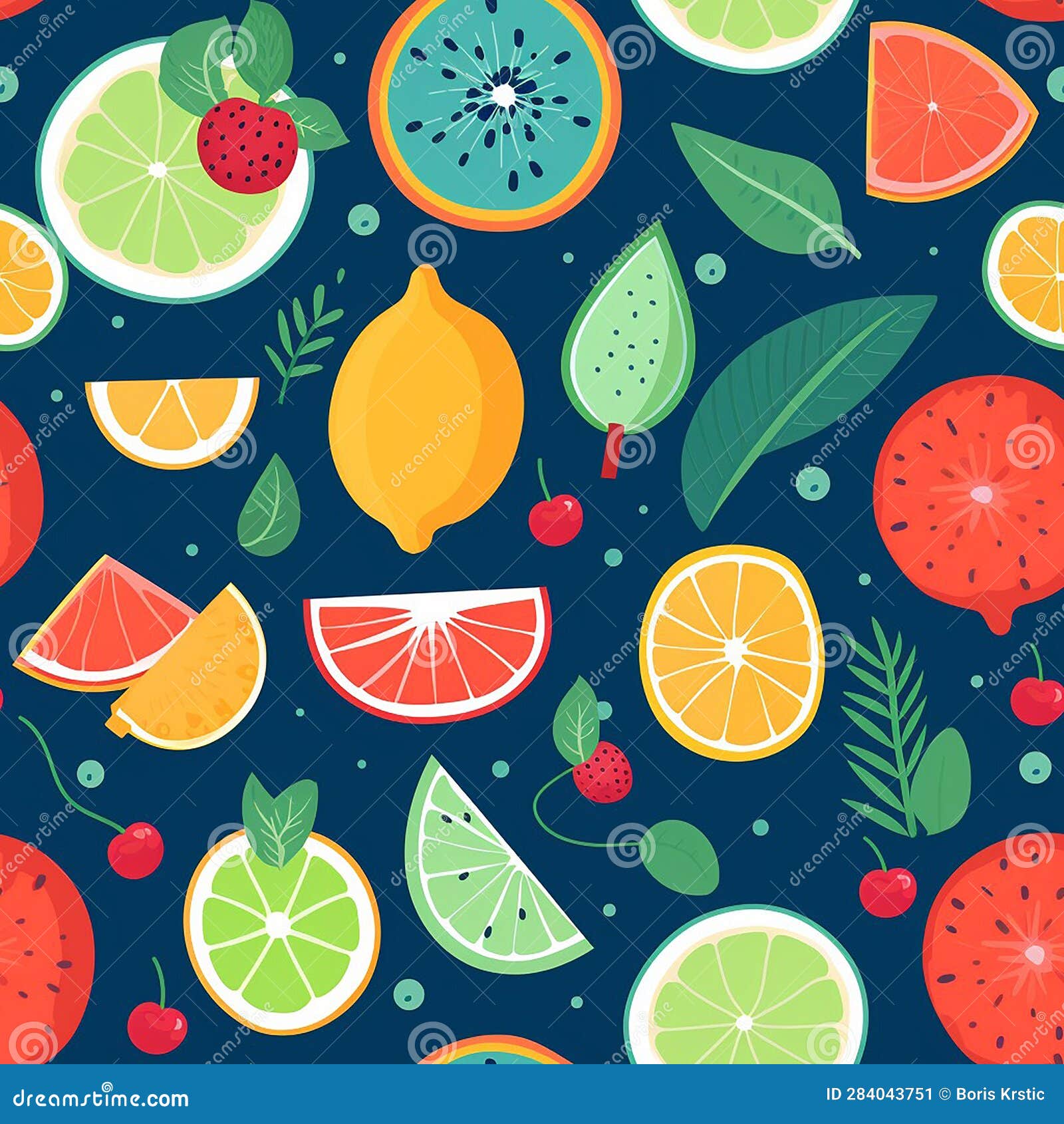 Seamless Pattern of Fruits stock illustration. Illustration of ...