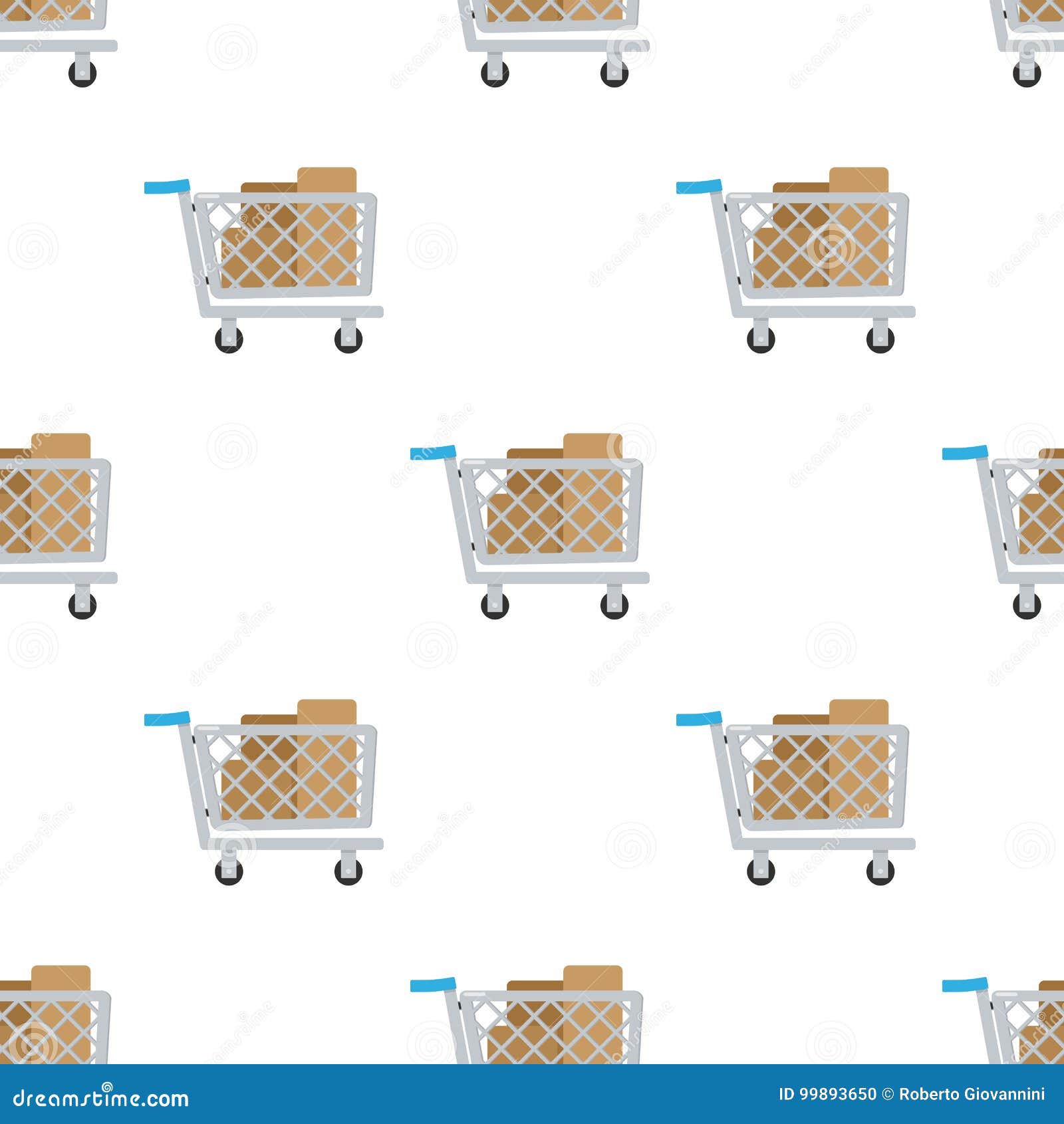 Full Shooping Cart Icon Seamless Pattern Stock Vector - Illustration of ...