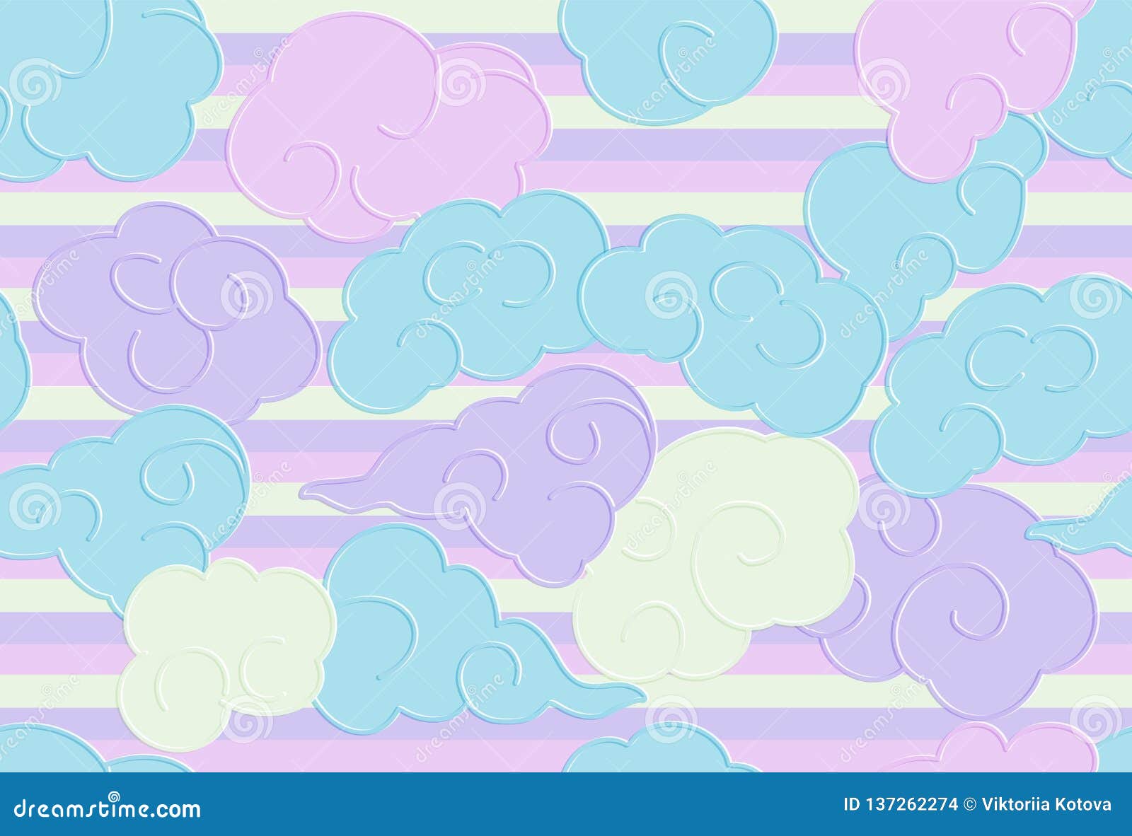 Seamless Pattern with Funny Doodle Clouds for Prints, Designs and ...