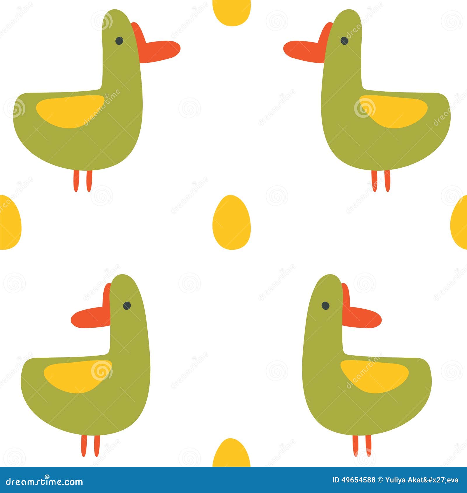 Seamless Pattern with Funny Ducks. Vector, Stock Illustration ...