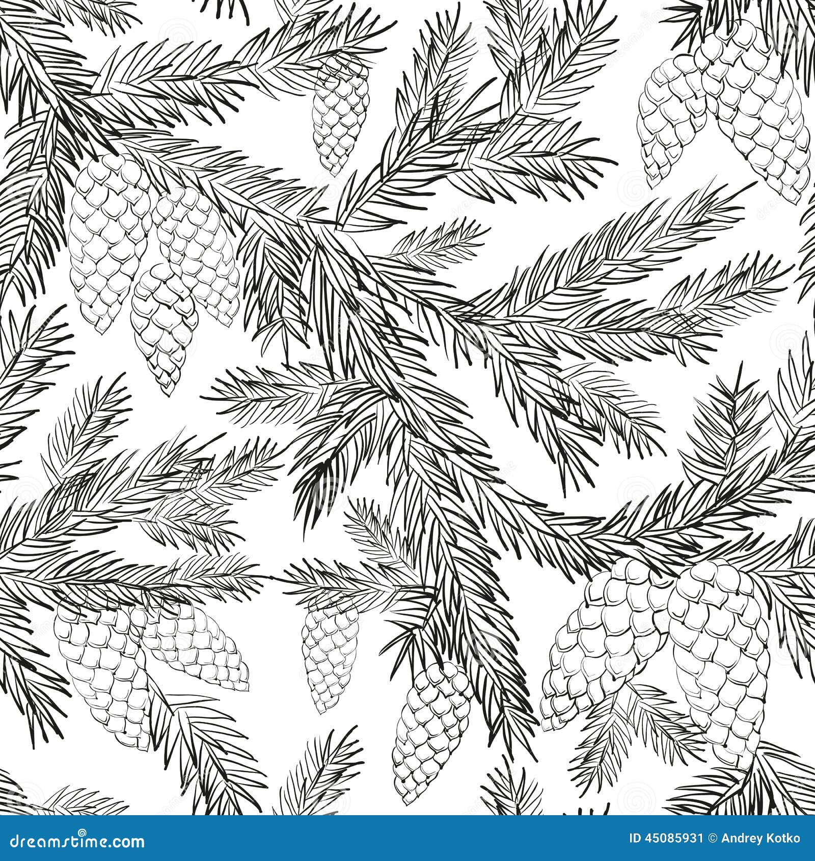 Seamless pattern fur-tree stock vector. Illustration of cedar - 45085931