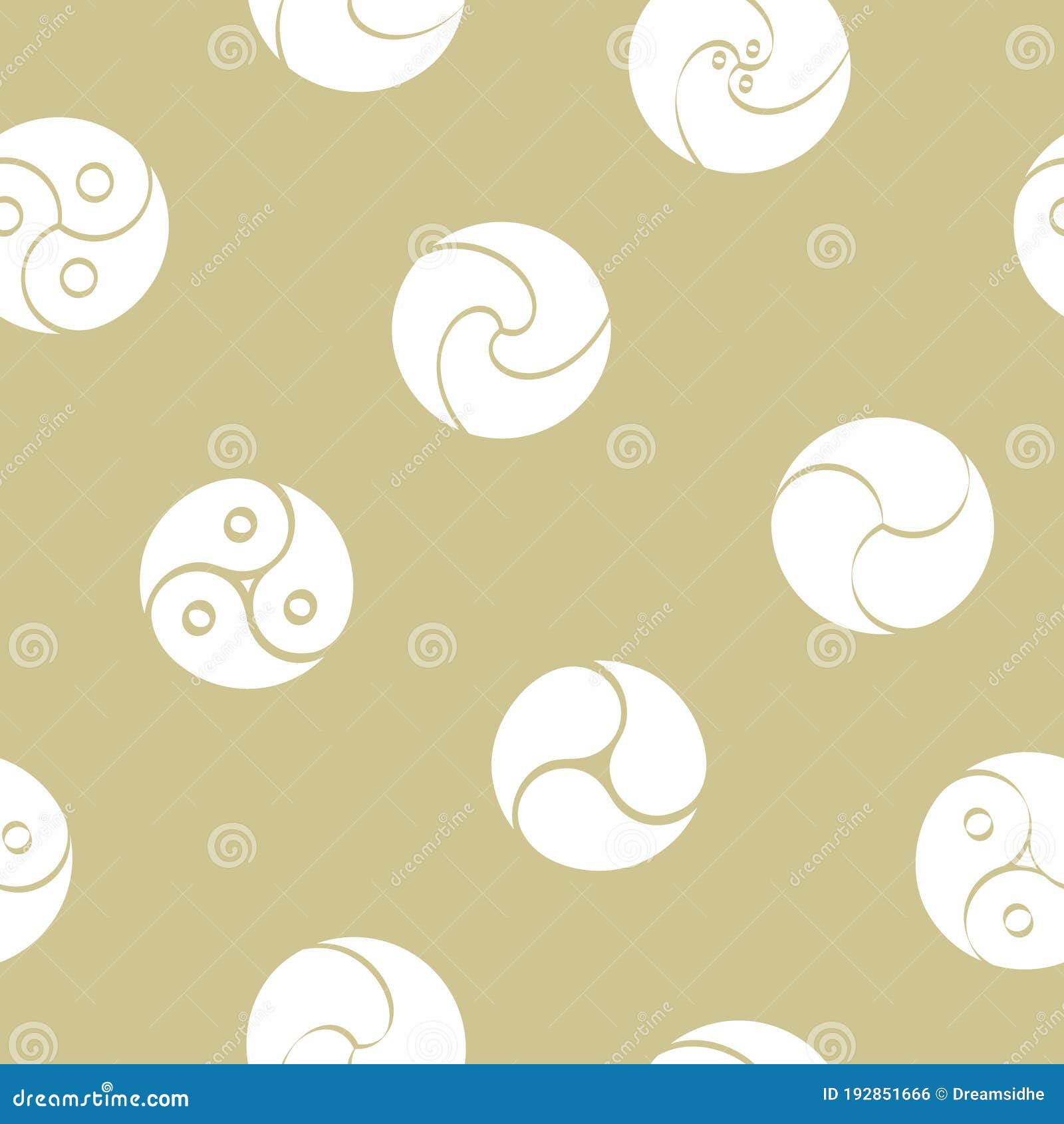 Seamless Pattern with Gankyil Tibetan Symbol Stock Vector ...