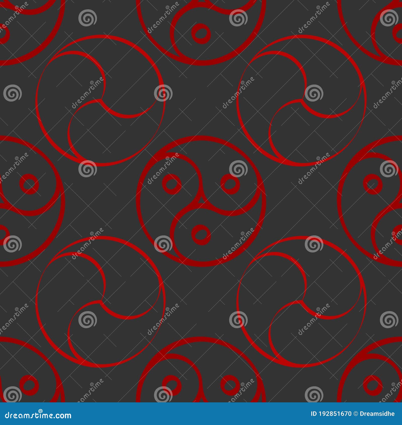 Seamless Pattern with Gankyil Tibetan Symbol Stock Vector ...