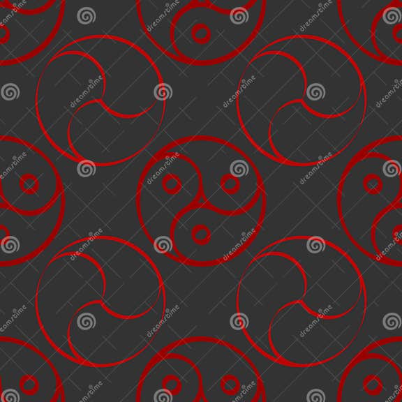 Seamless Pattern with Gankyil Tibetan Symbol Stock Vector ...
