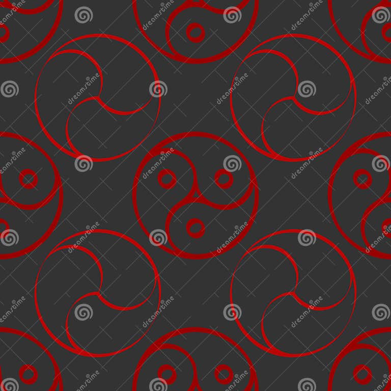 Seamless Pattern with Gankyil Tibetan Symbol Stock Vector ...