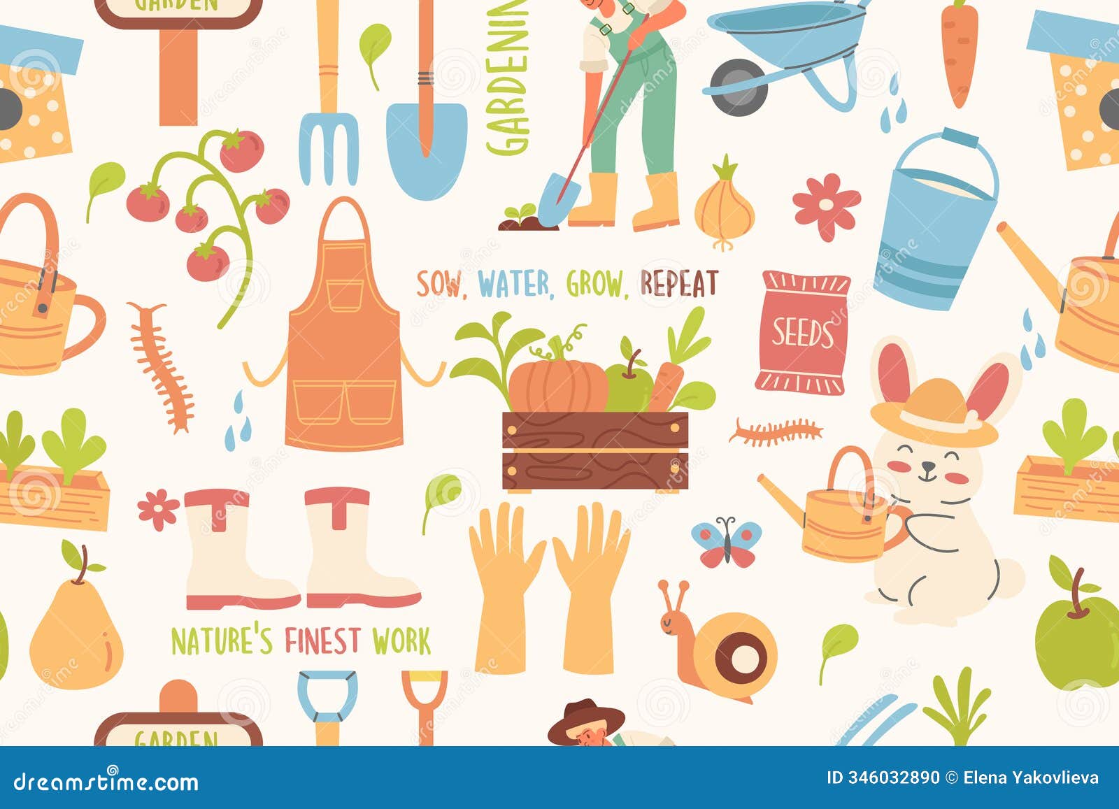 Garden Farm Vegetables Patch Vector Illustration | CartoonDealer.com ...