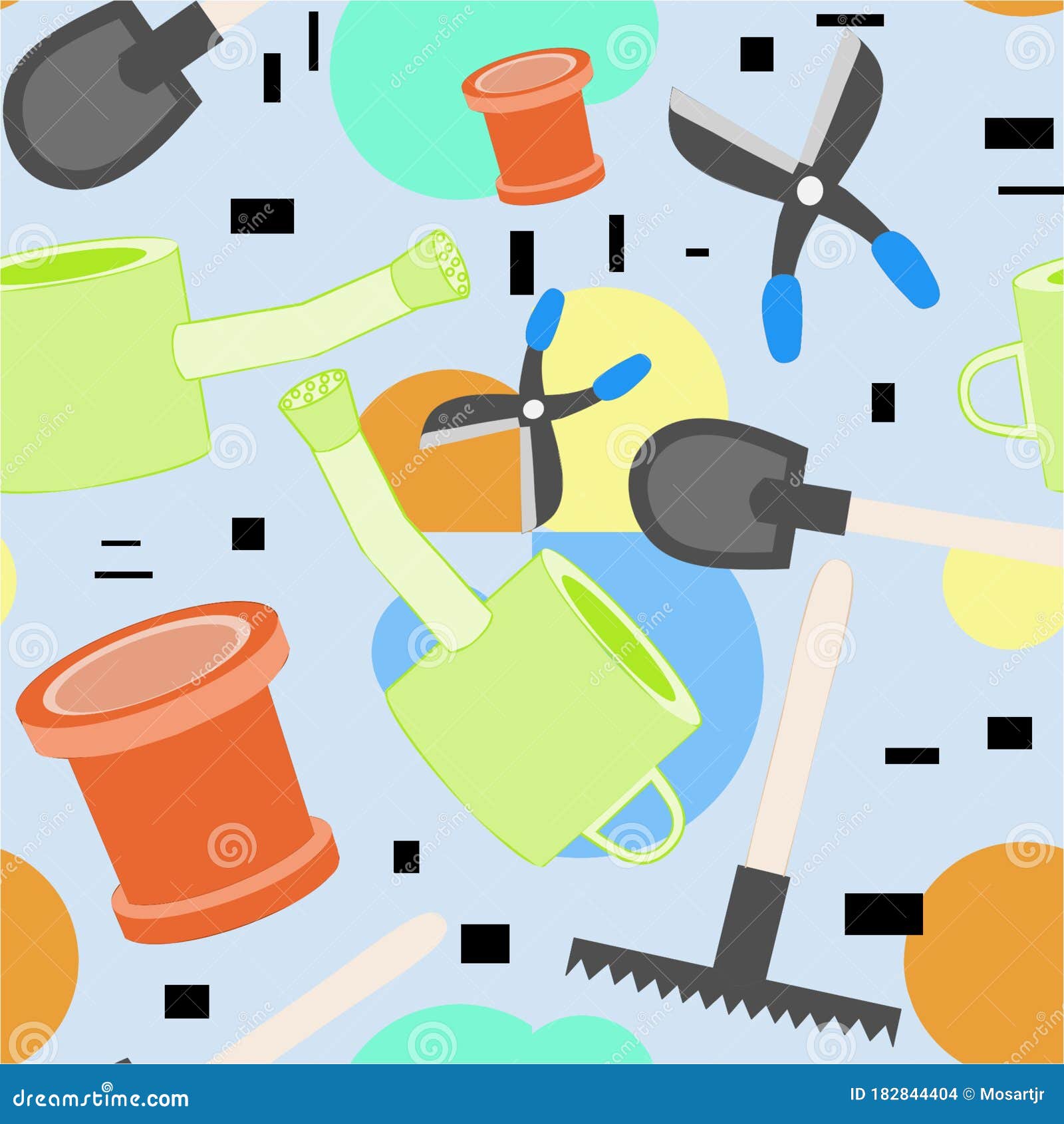 Seamless Pattern Gardening Tools Design Vector Stock Vector ...