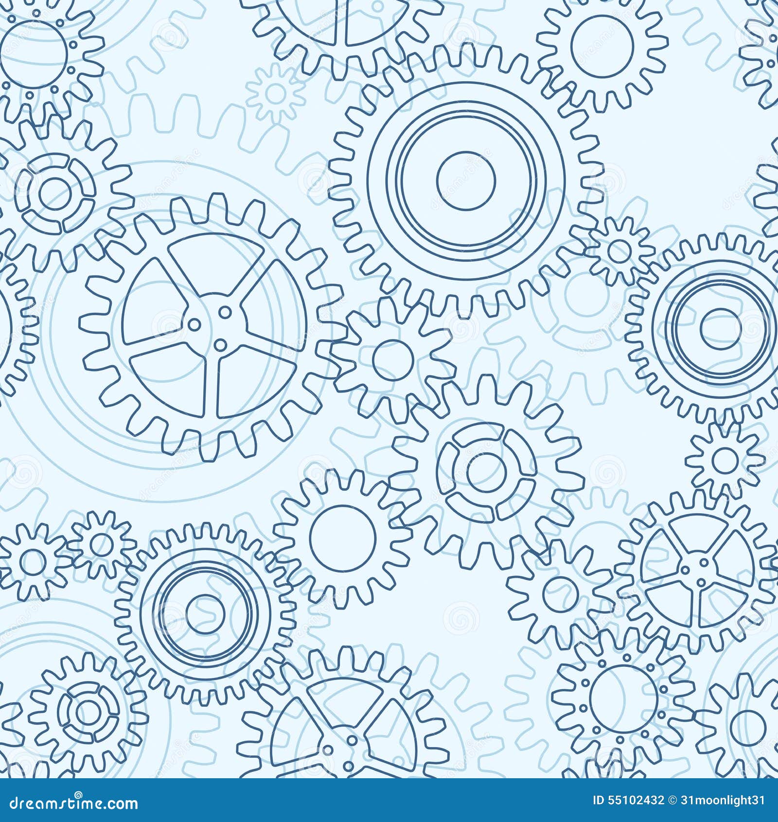 Seamless Pattern of Gear Wheels Stock Vector - Illustration of clock ...