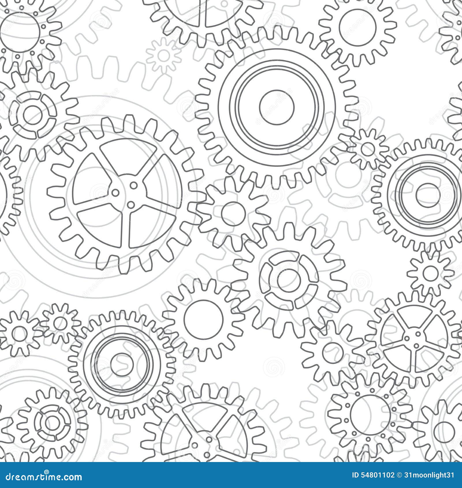 Seamless Pattern of Gear Wheels Stock Vector - Illustration of seamless ...