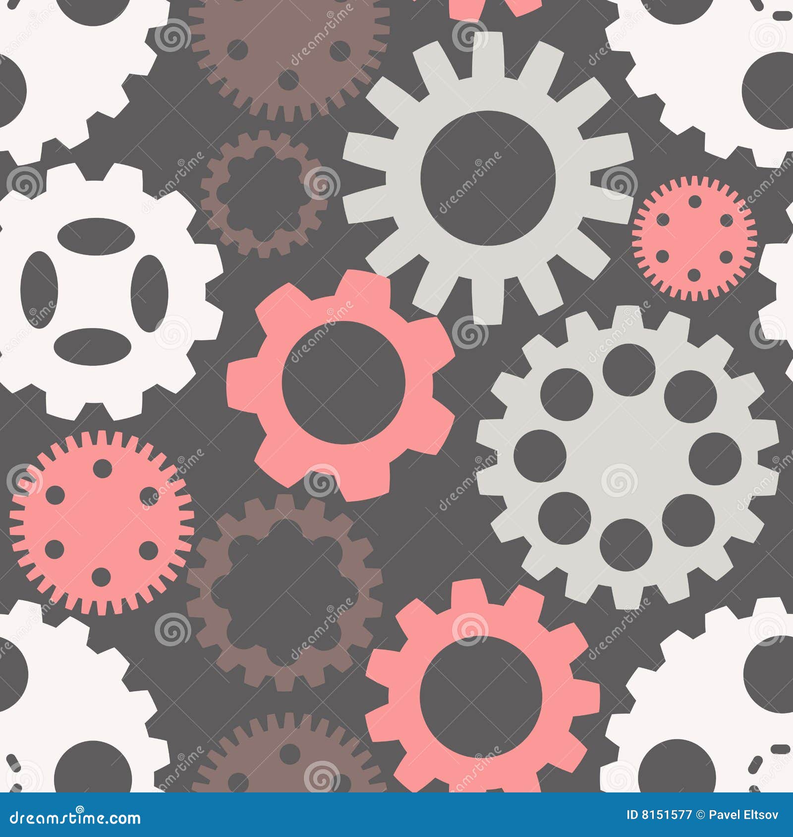 Seamless Pattern with Gears Stock Vector - Illustration of ornate ...