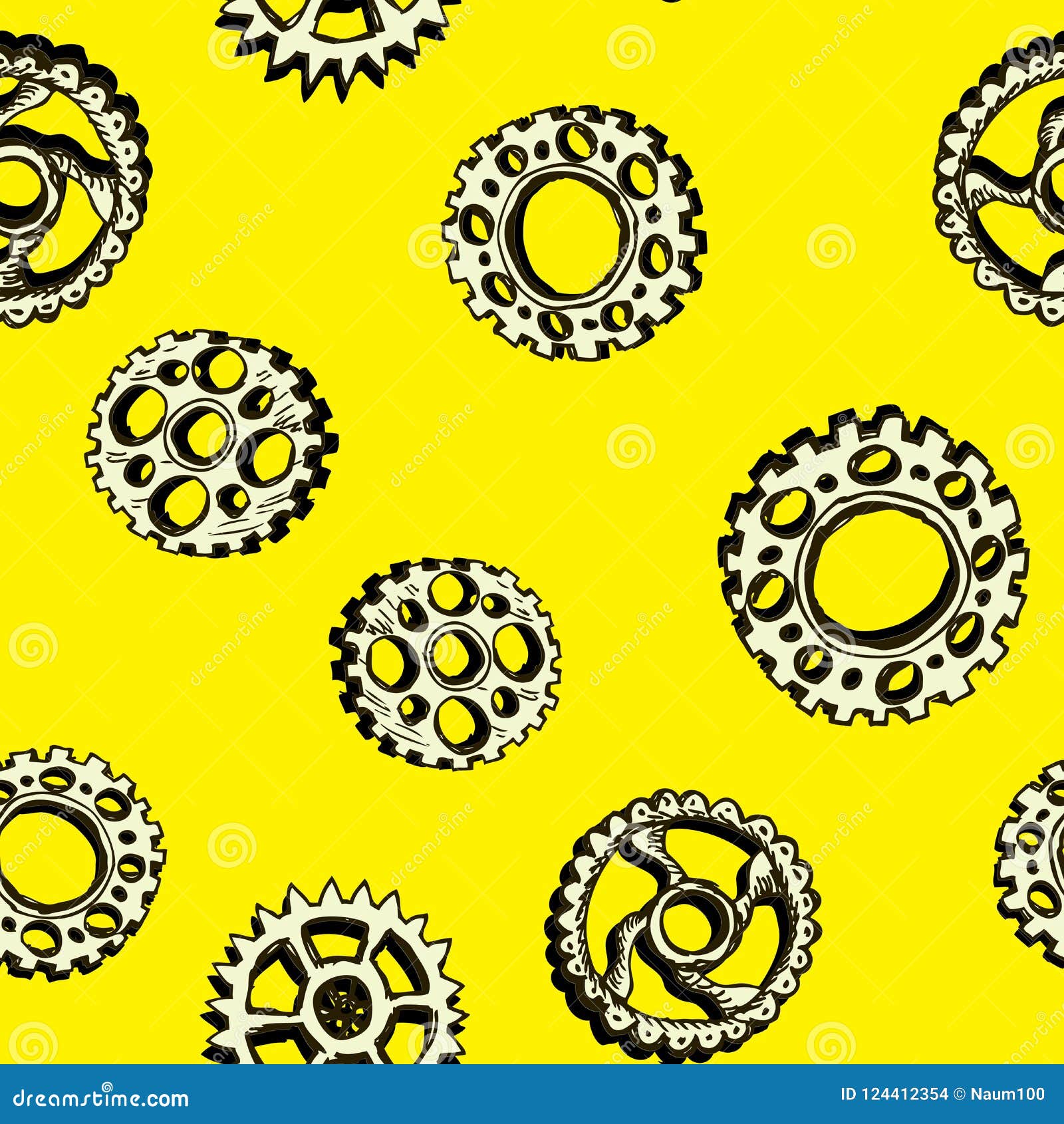 Seamless Pattern with Gears ,Steampunk Style Background Stock Vector ...