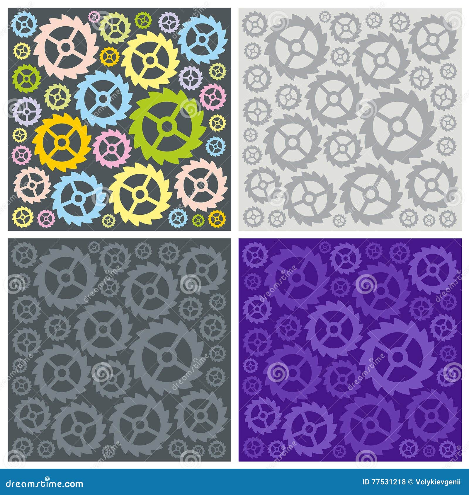 Seamless pattern of gears stock vector. Illustration of gears - 77531218