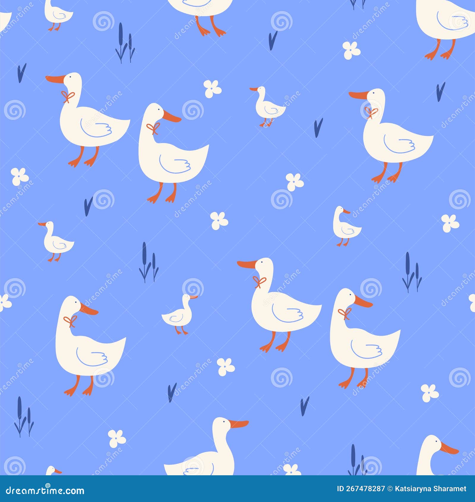 Seamless Pattern with Geese. Vector Illustrations Stock Vector ...