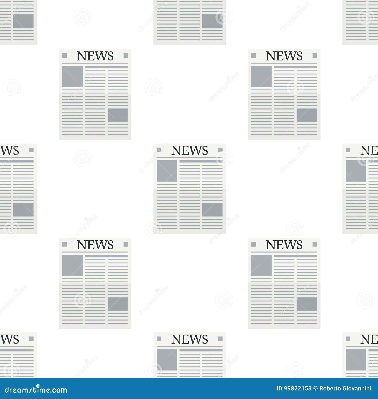 Newspaper Flat Icon Seamless Pattern Stock Vector - Illustration of ...