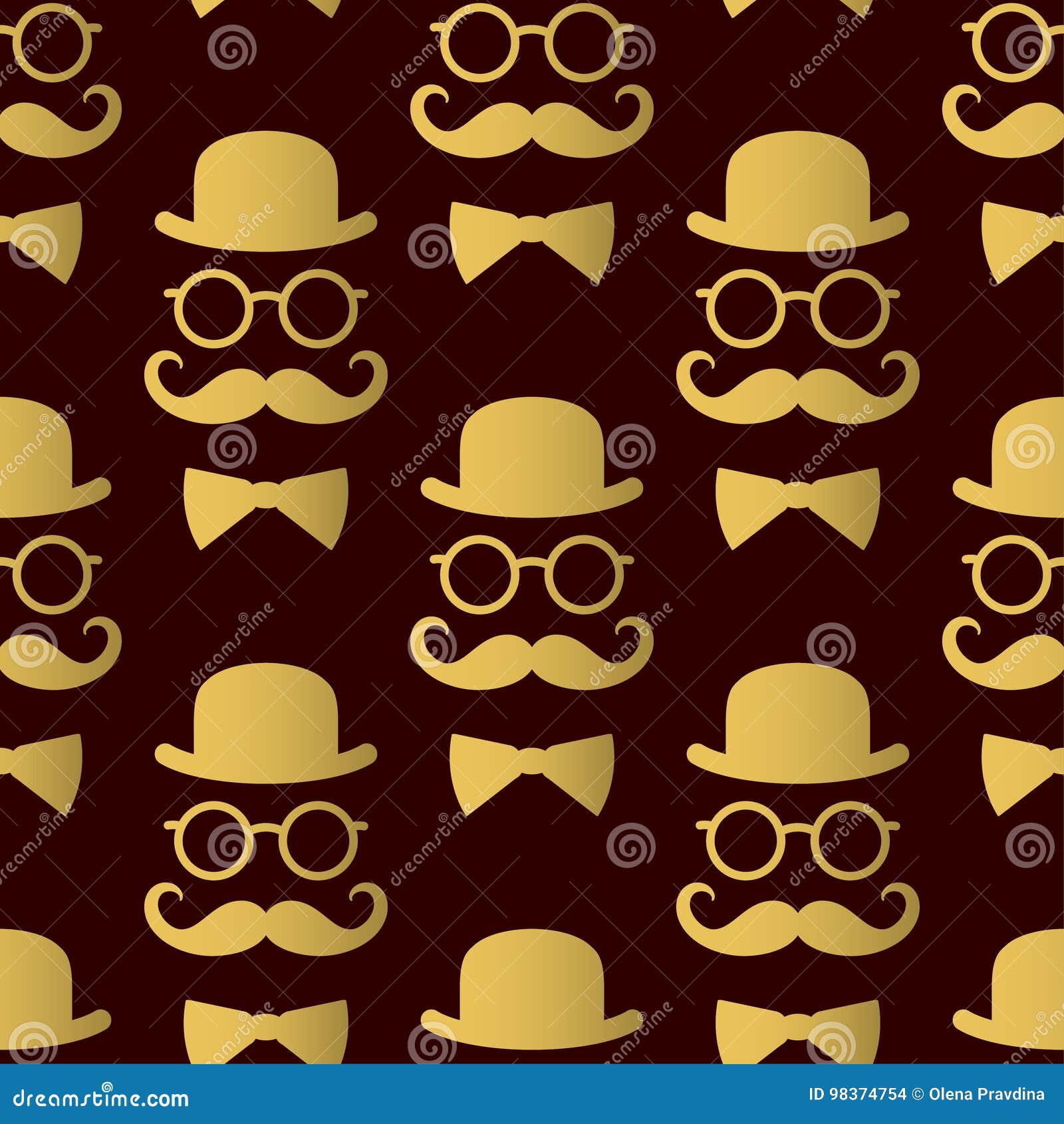 Seamless Pattern with Gentlemen. Vector Template. Stock Vector ...