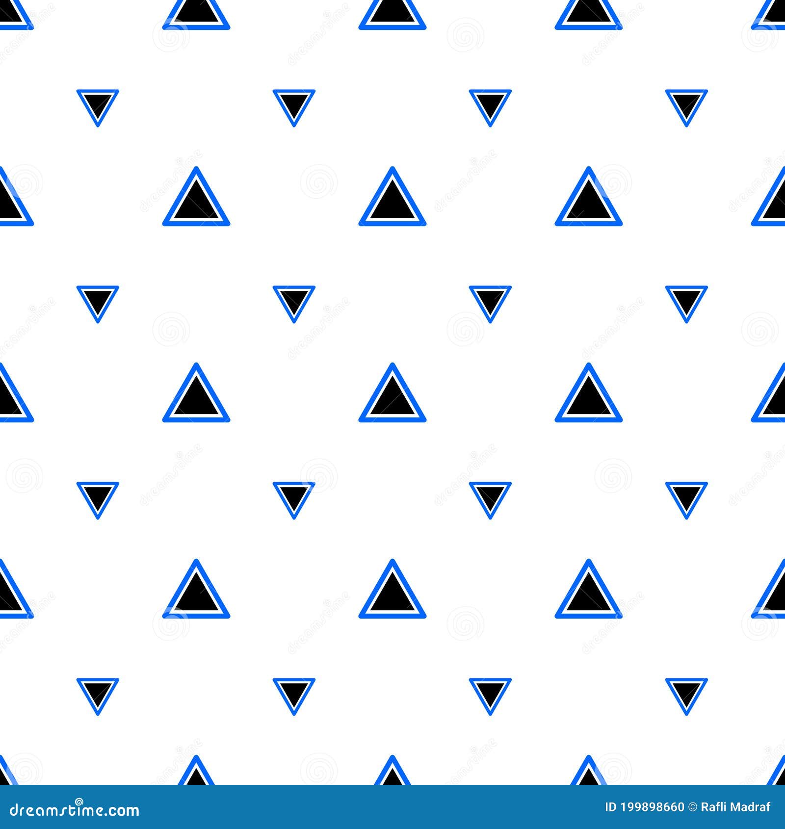 Seamless Pattern Geometric Black Triangle with a Nice Blue Outline ...