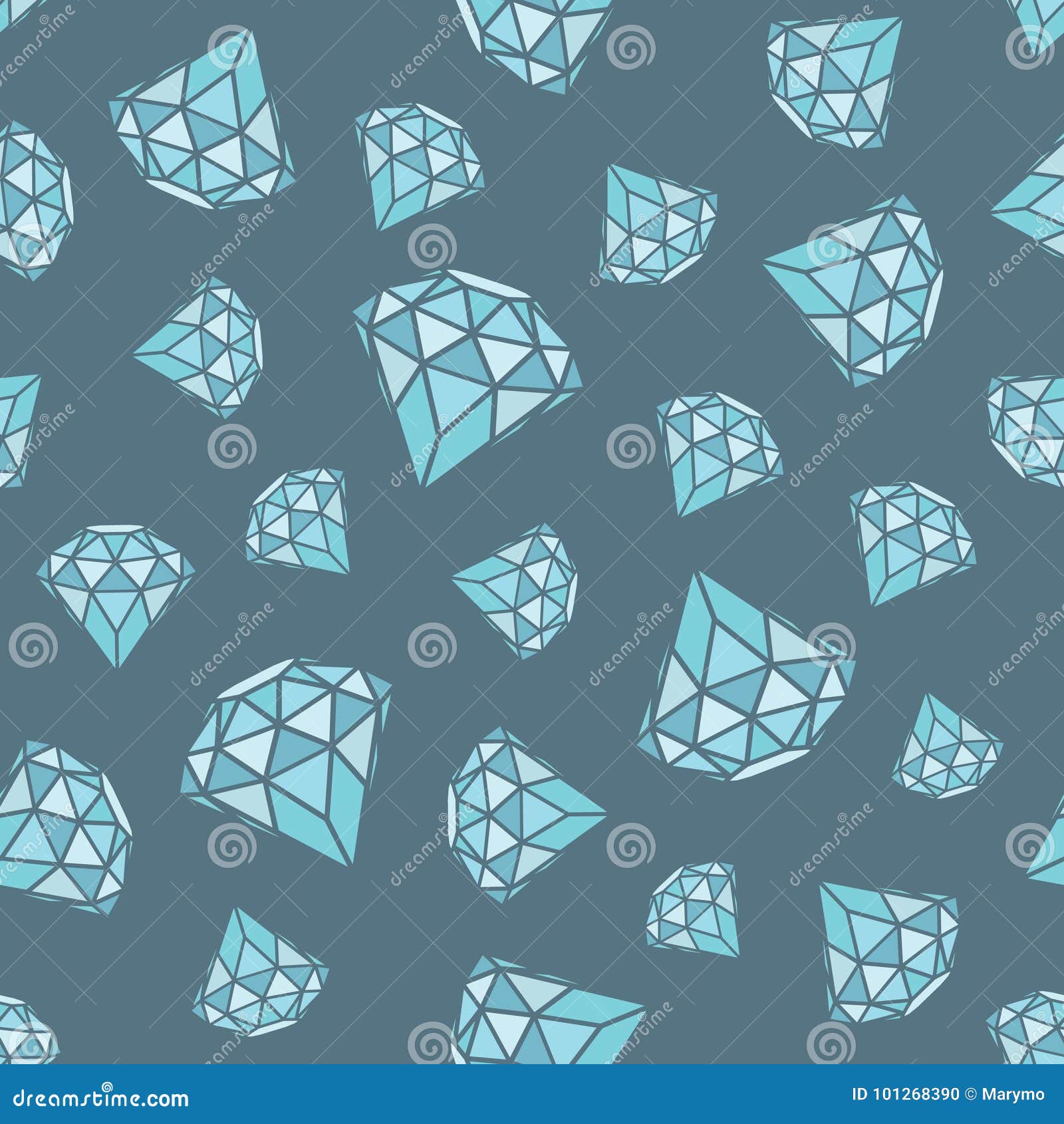 Seamless Pattern of Geometric Blue Diamonds on Grey Background. Trendy ...