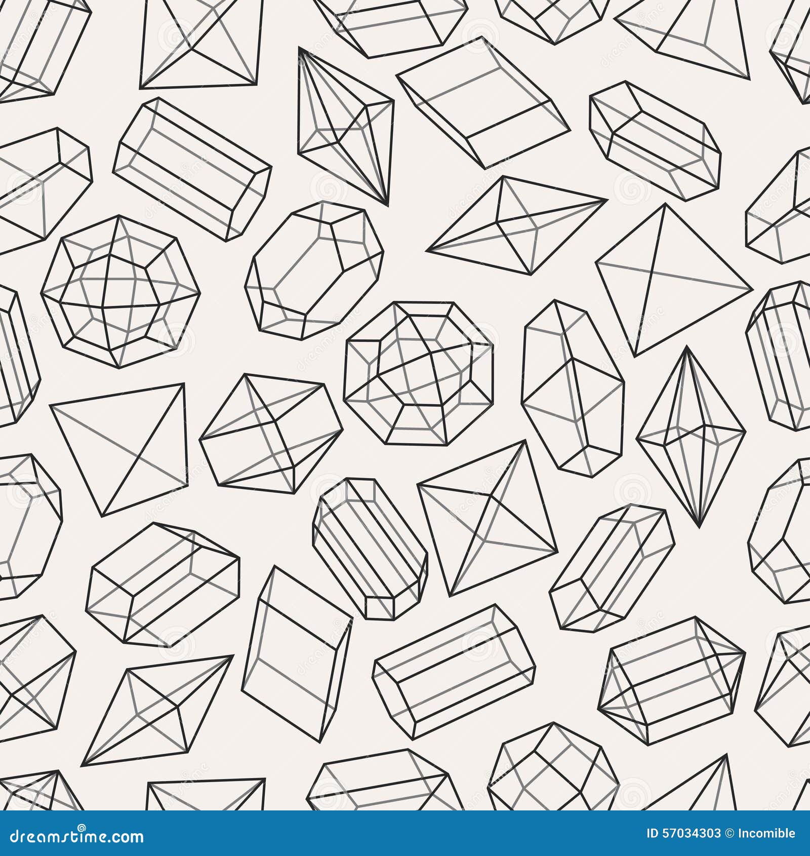 Seamless Pattern with Geometric Crystals and Stock Vector ...