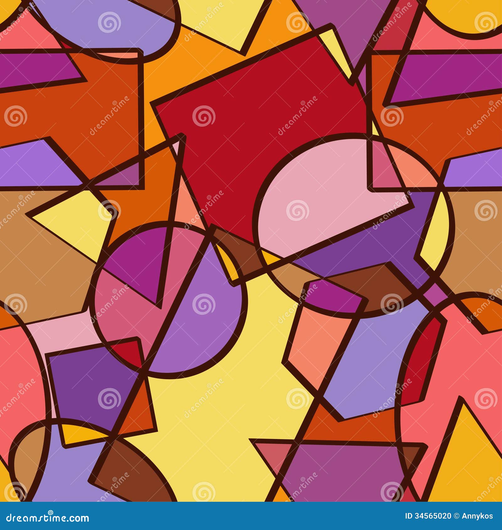 Seamless Pattern of Geometric Figures Stock Vector - Illustration of ...