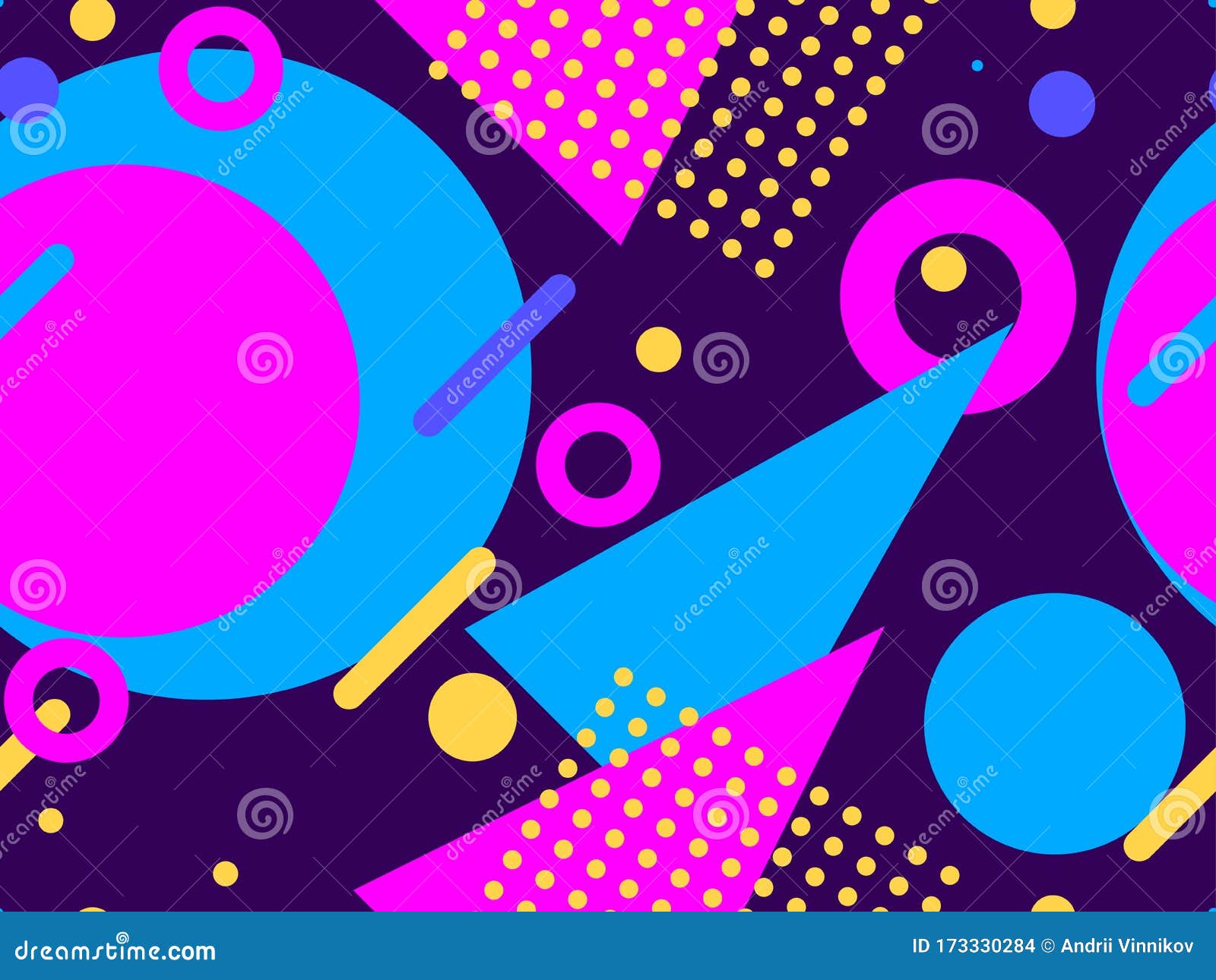 Seamless Pattern with Geometric Figures in the Style of the 80s ...
