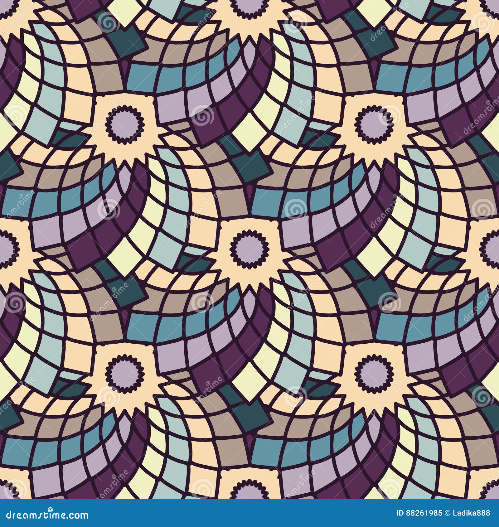 Seamless Pattern with Geometric Floral Pattern. Texture with Stock ...