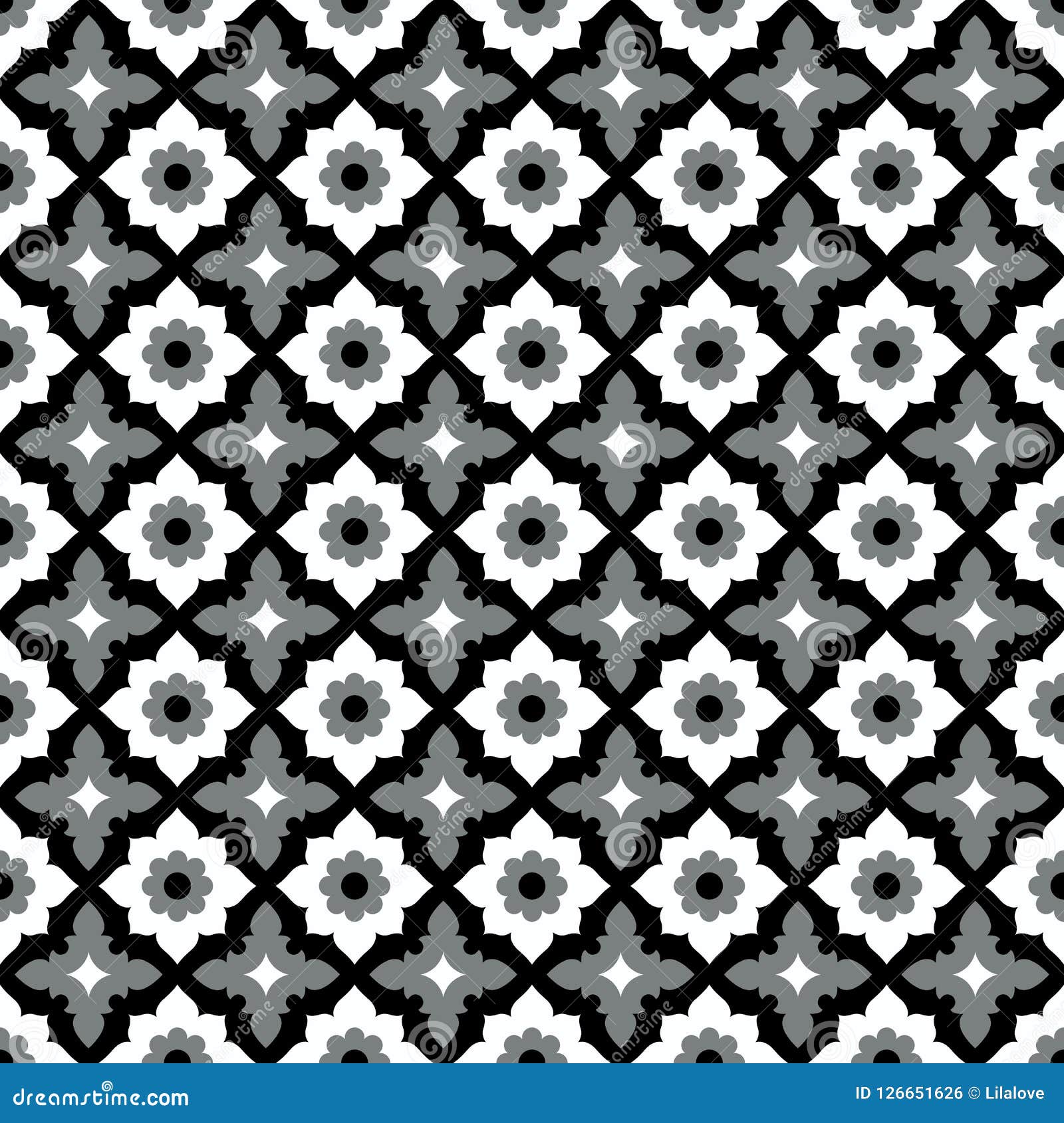 Seamless Pattern Geometric Floral Tile Design Stock Vector ...