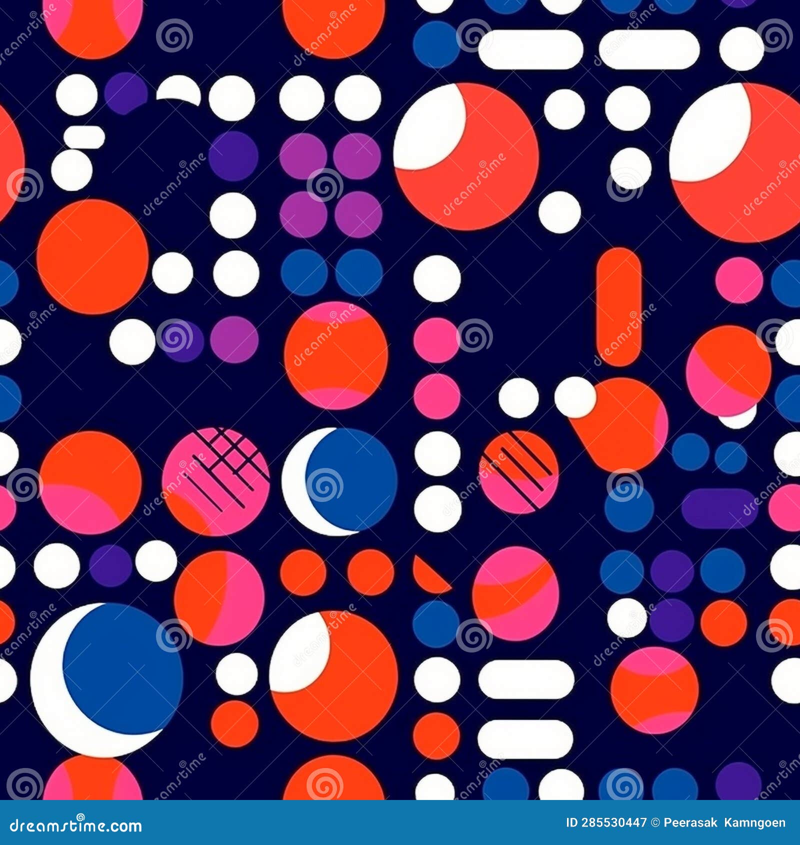 Seamless Pattern Geometric Graphic Design, Circle, Triangle, Line ...