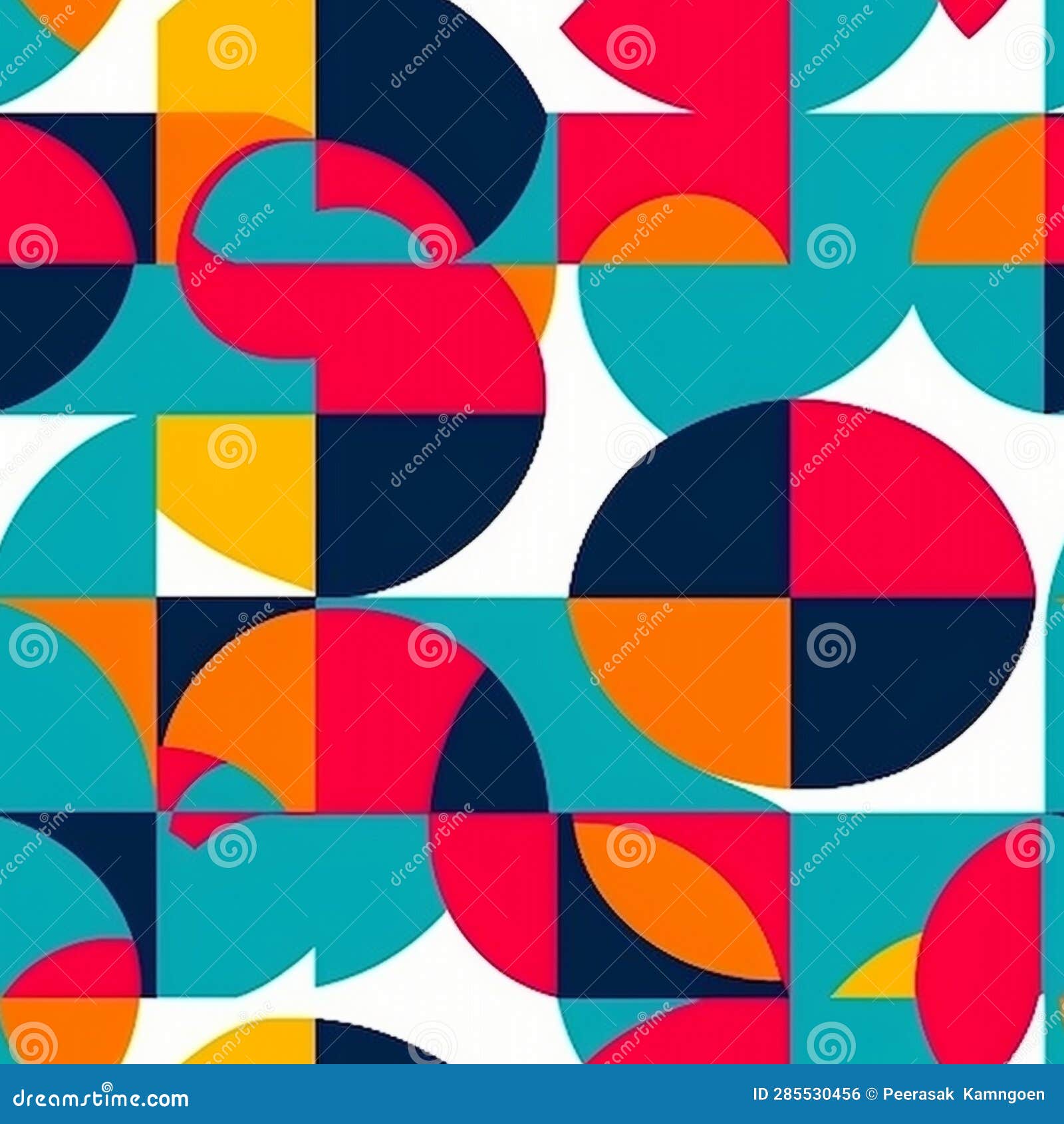 Seamless Pattern Geometric Graphic Design, Circle, Triangle, Line ...