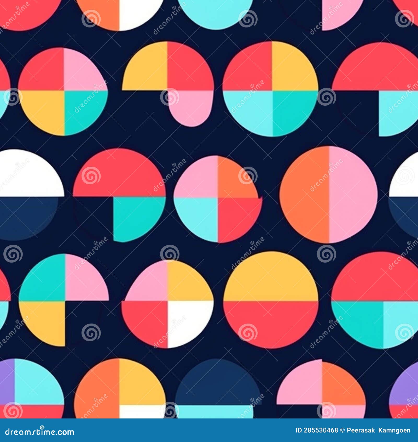 Seamless Pattern Geometric Graphic Design, Circle, Triangle, Line ...