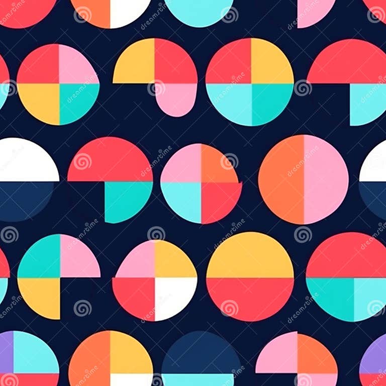 Seamless Pattern Geometric Graphic Design, Circle, Triangle, Line ...