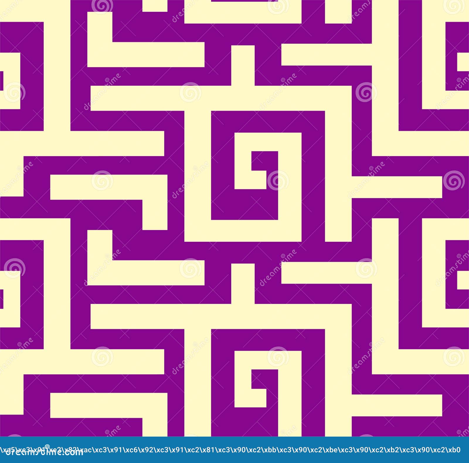 Seamless Pattern Geometric Maze Flat Vector Stock Vector - Illustration ...