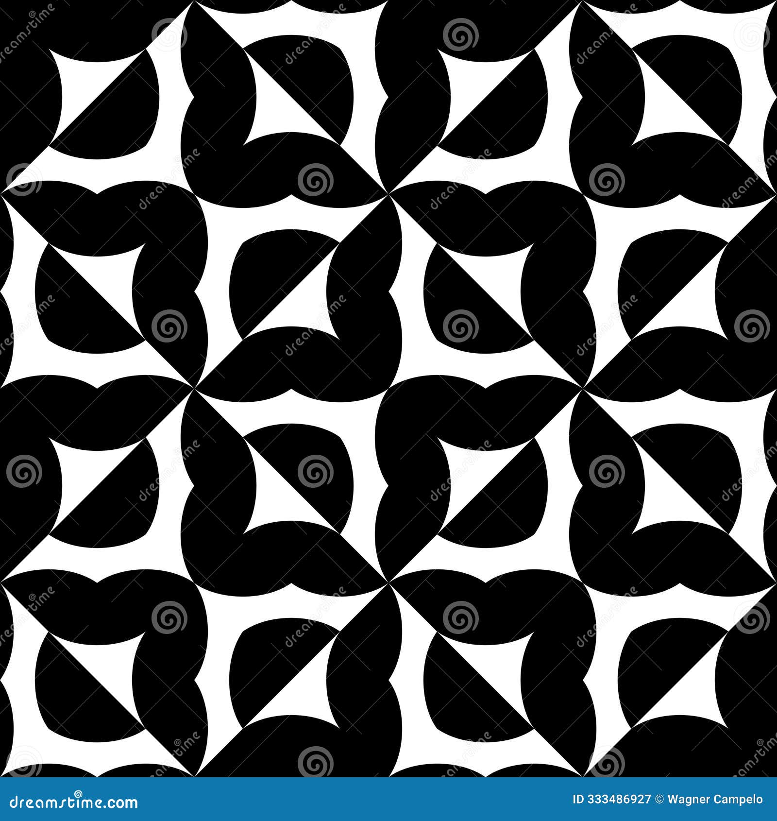 Seamless Pattern with Geometric Motifs in Black and White Stock ...
