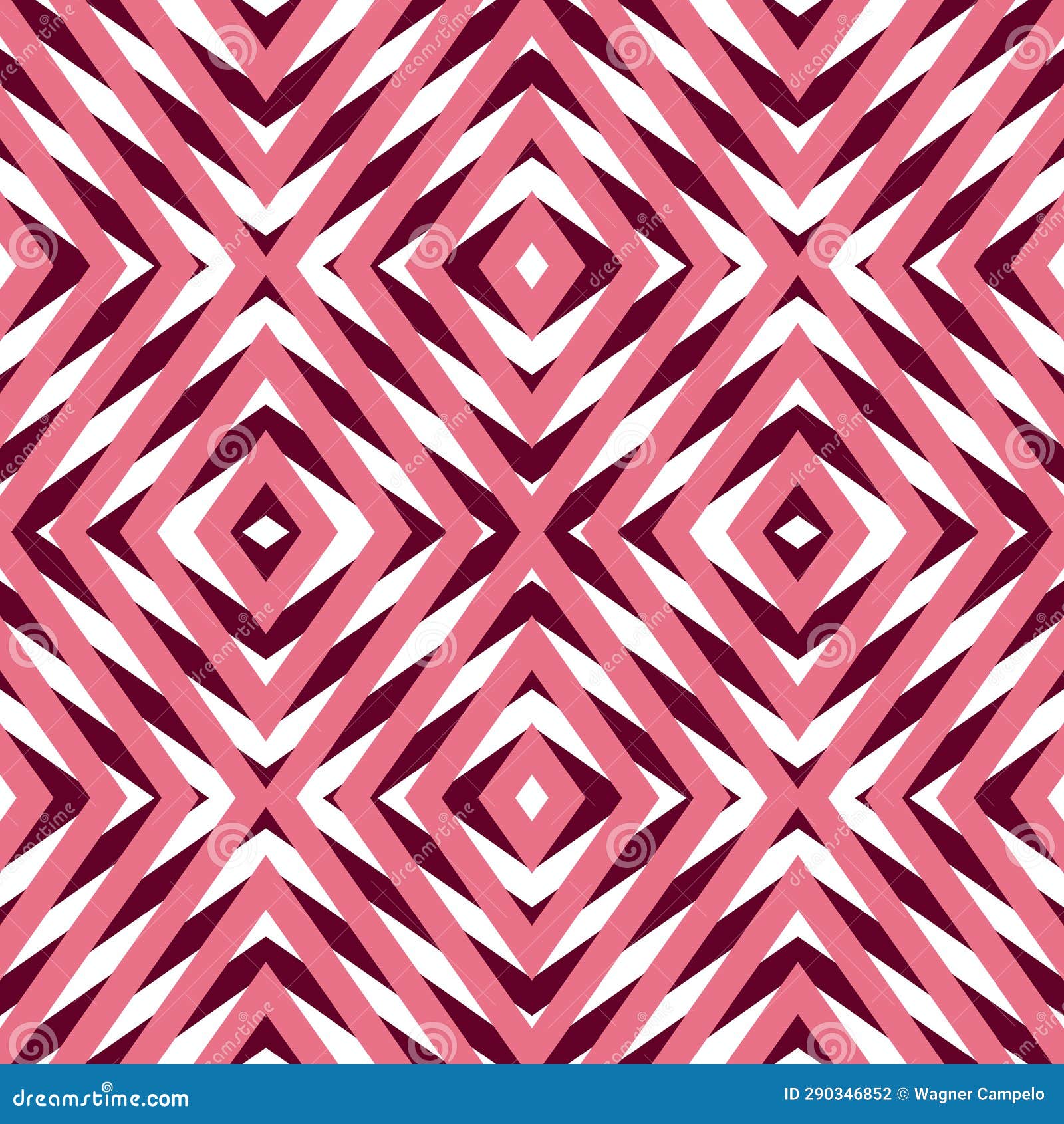 Seamless Pattern with Geometric Motifs in 3 Colors Stock Illustration ...