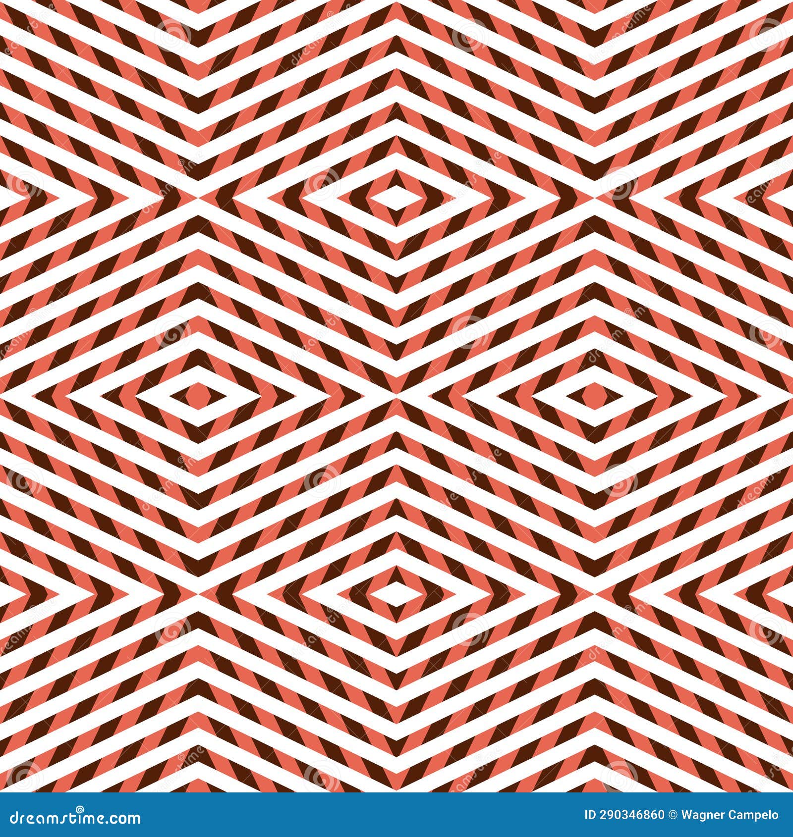 Seamless Pattern with Geometric Motifs in 3 Colors Stock Illustration ...