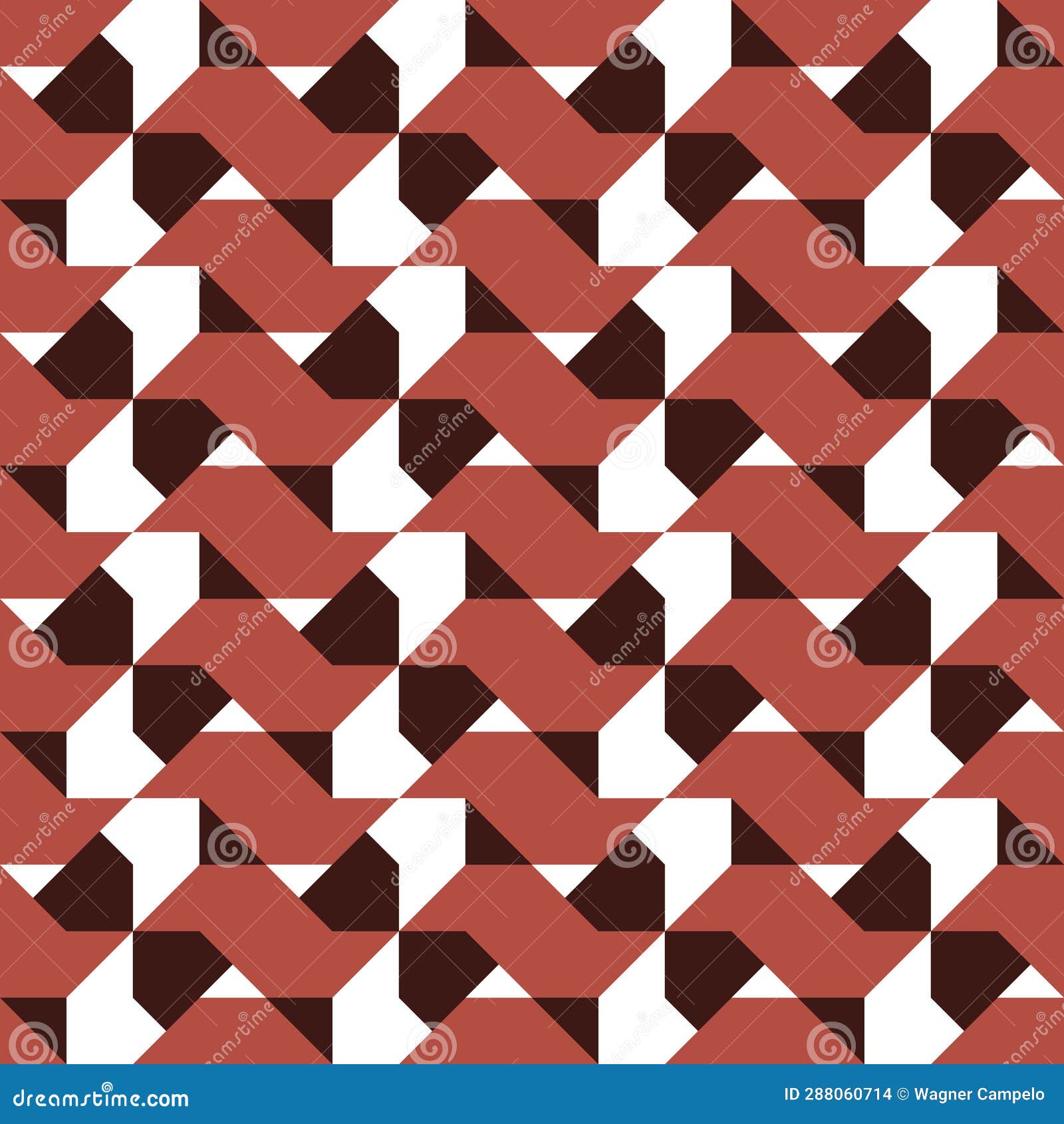 Seamless Pattern with Geometric Motifs in Three Colors Stock ...