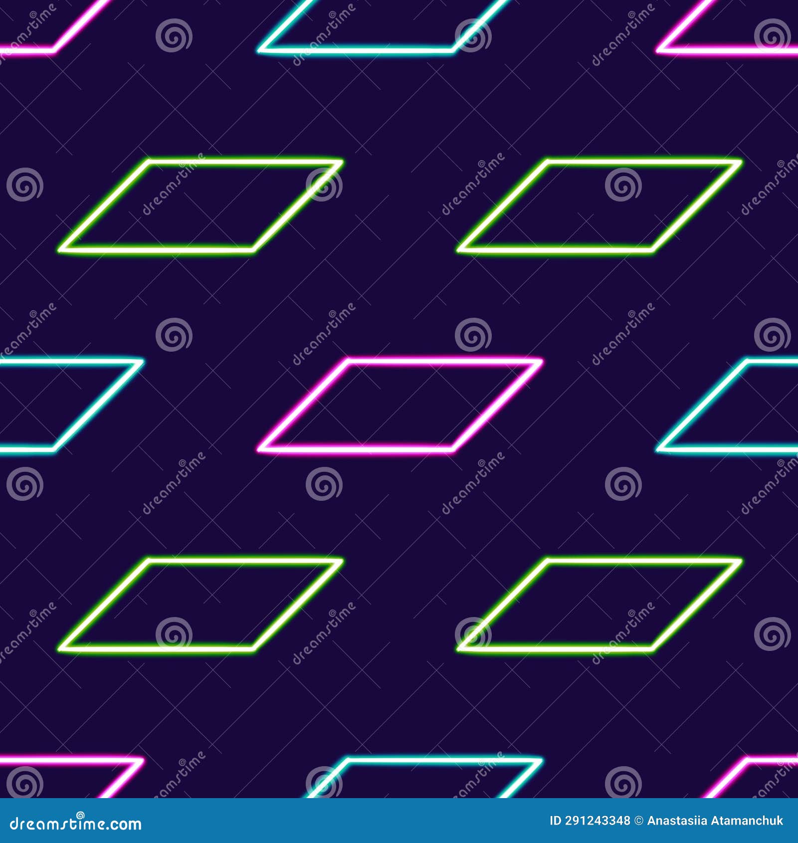 Seamless Pattern Geometric Parallelogram Glowing Desktop Icon, Neon ...