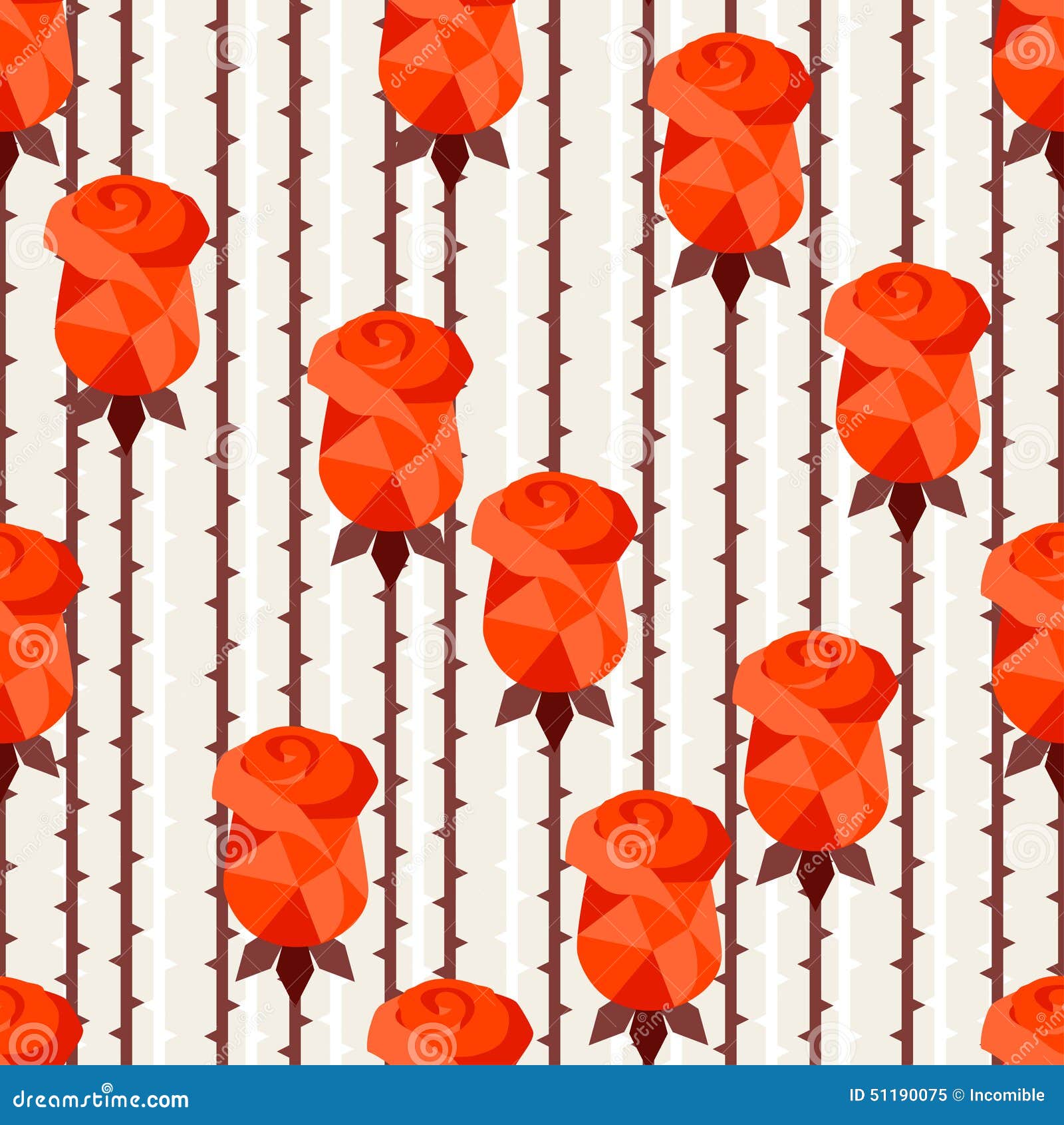 Seamless Pattern with Geometric Roses Stock Vector - Illustration of ...