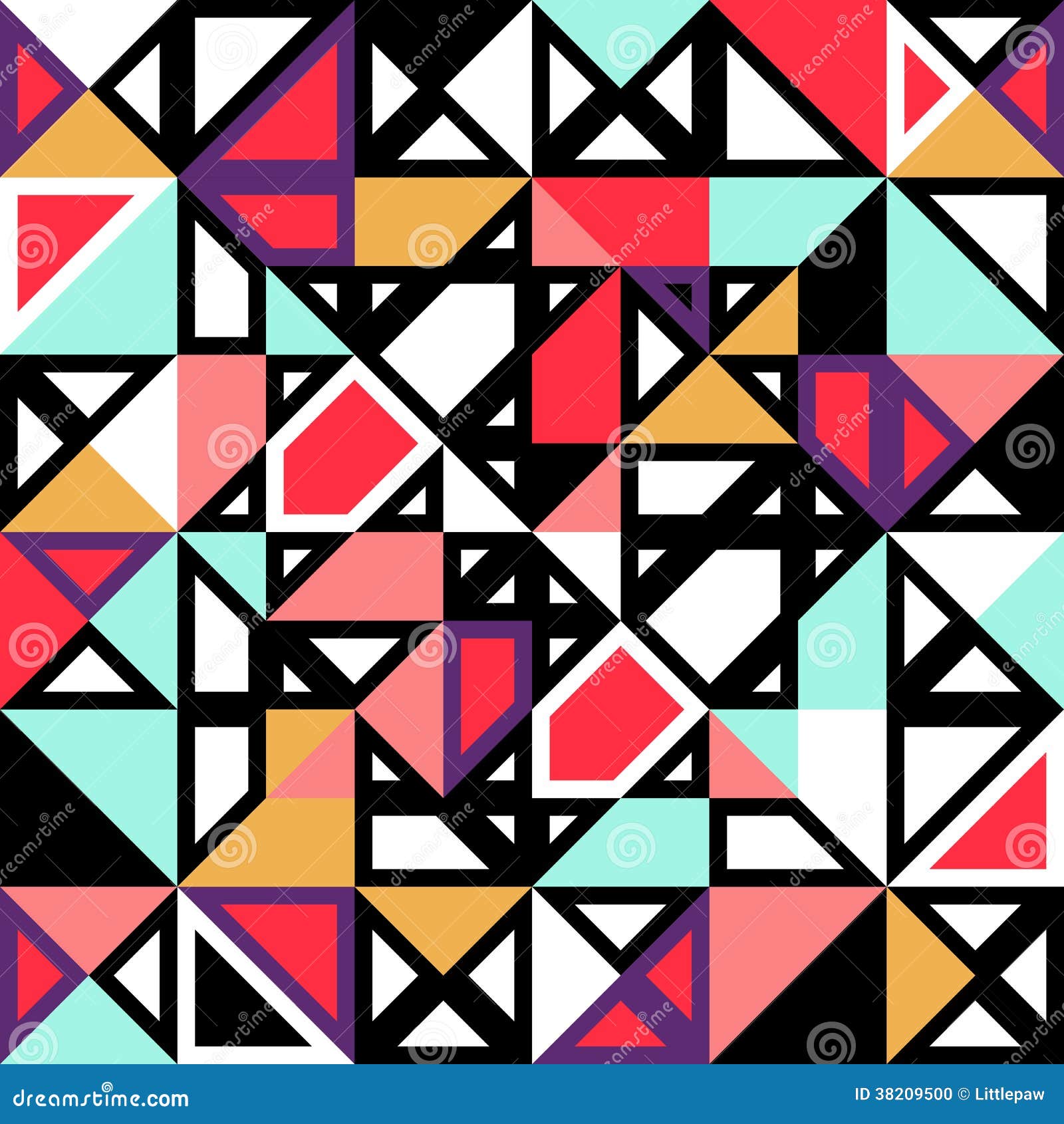 Seamless Pattern Geometric Shapes Stock Vector - Illustration of ...